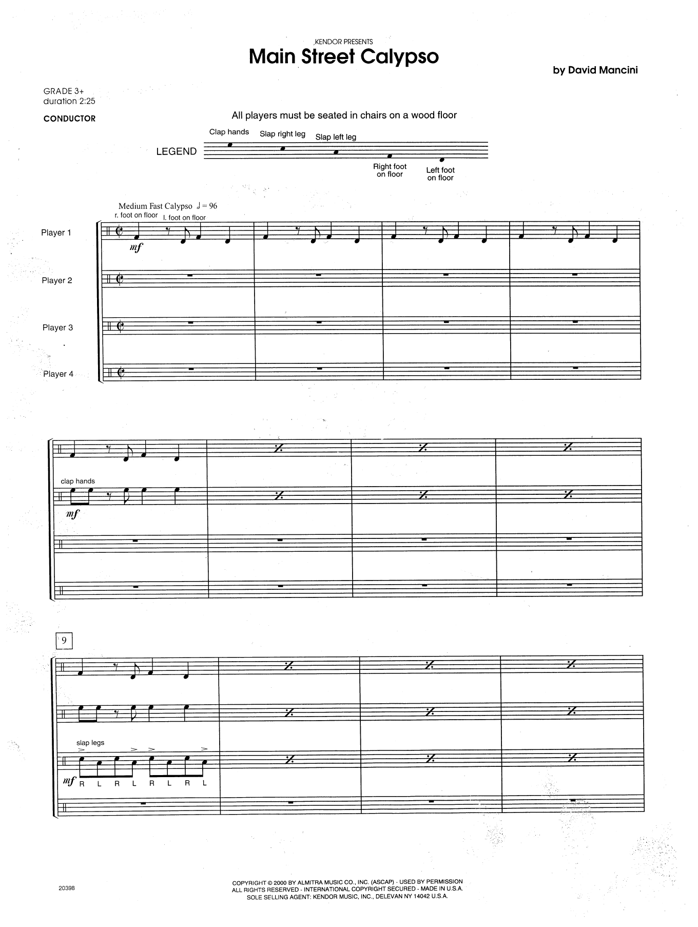 Main Street Calypso - Full Score Sheet Music | Dave Mancini ...