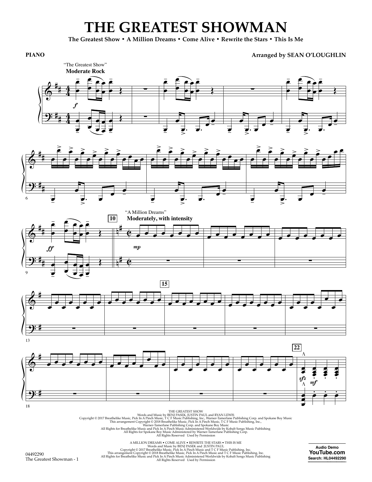 The Greatest Showman Piano By Sean O Loughlin Sheet Music For Full The Greatest Showman Piano By Sean O Loughlin Sheet Music For Full