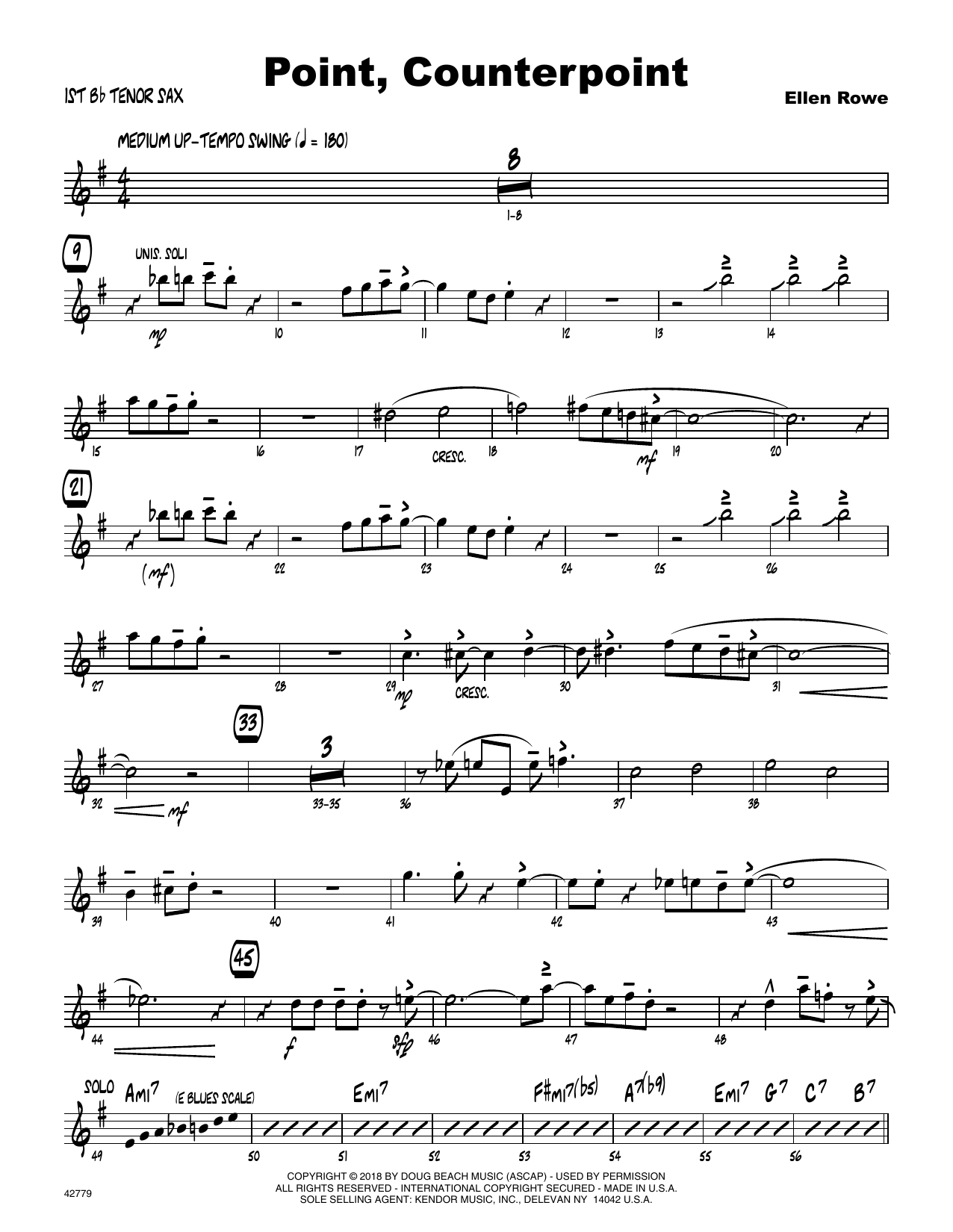 Point, Counterpoint - 1st Tenor Saxophone Sheet Music | Ellen Rowe ...