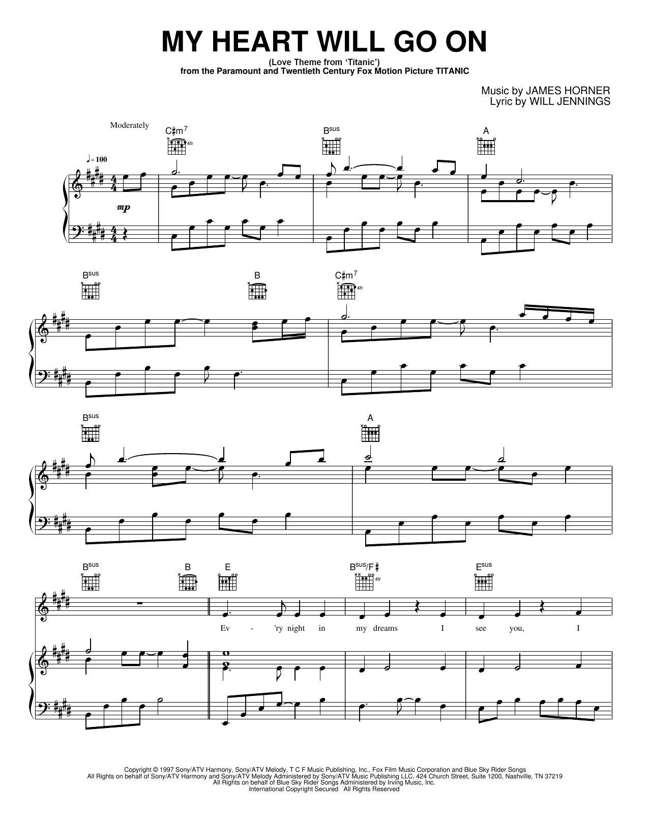 My Heart Will Go On (Love Theme From 'Titanic') Sheet Music | Celine ...