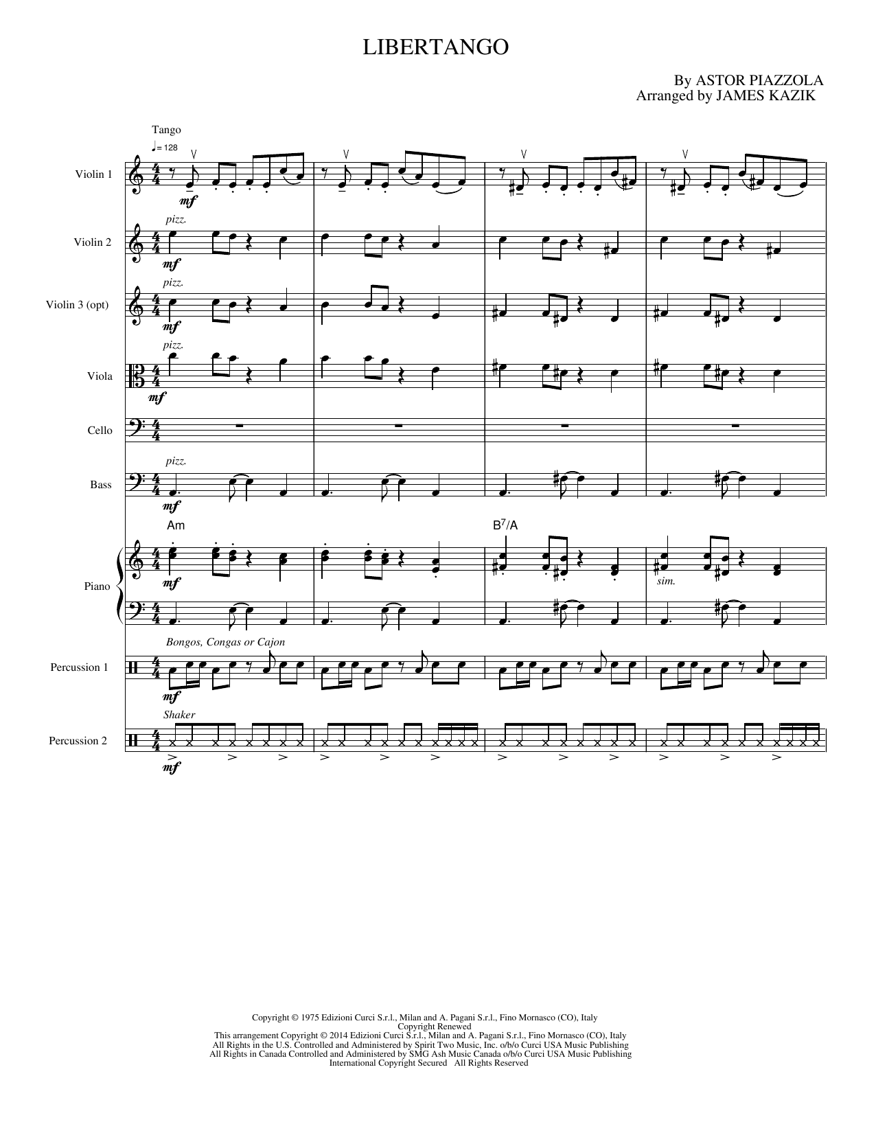 Libertango - Full Score Sheet Music | Astor Piazzolla | Orchestra