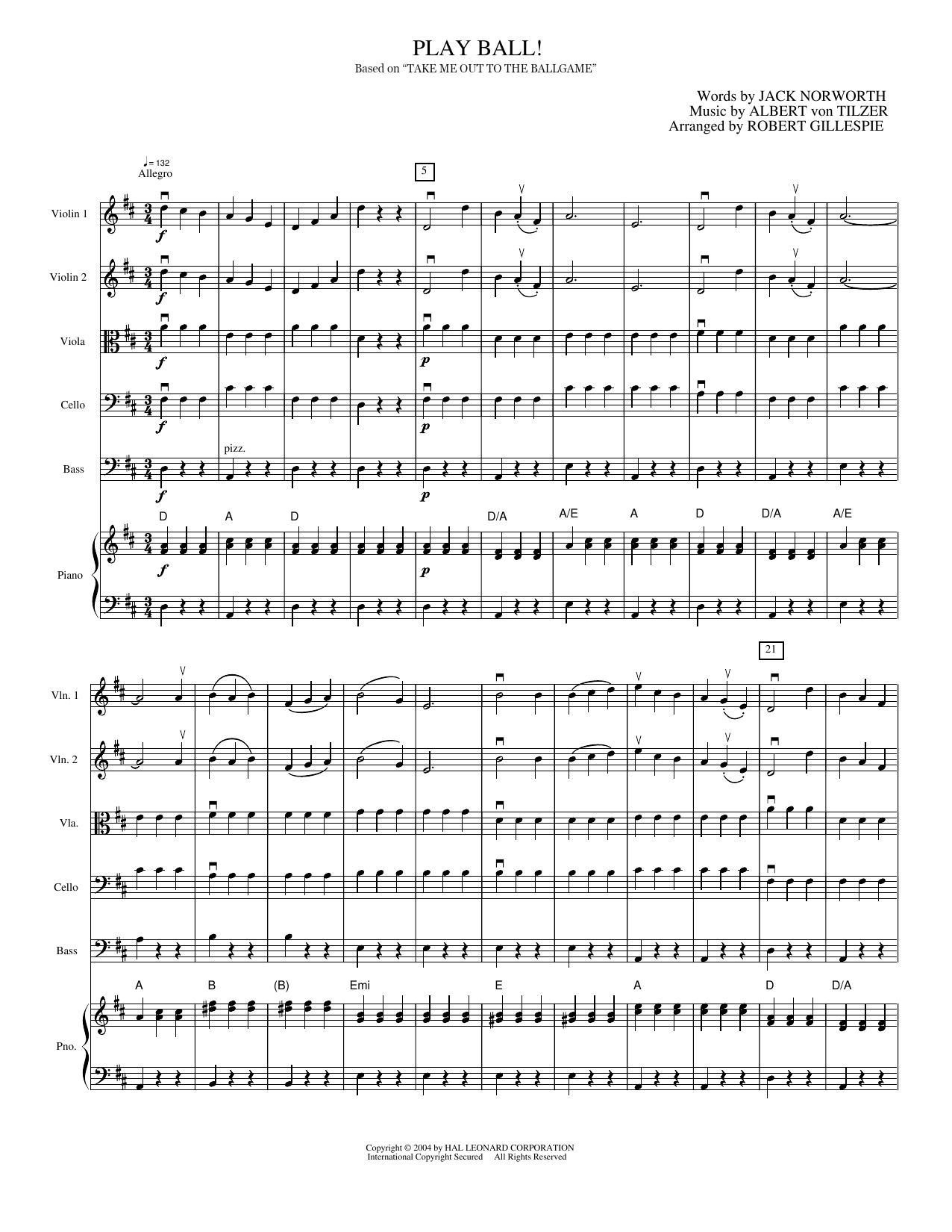 Play Ball! - Full Score Sheet Music | Robert Gillespie | Orchestra
