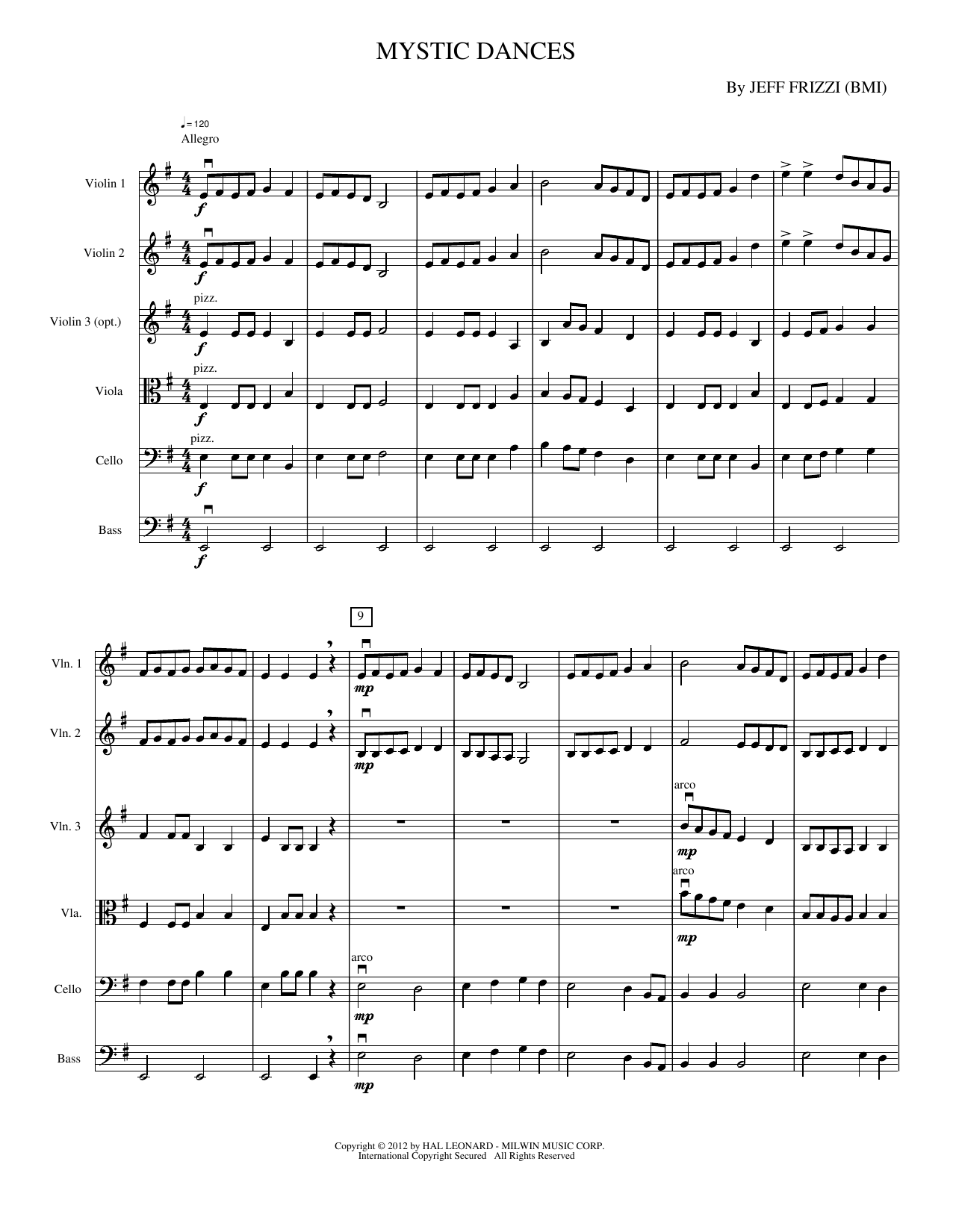 Mystic Dances Sheet Music | Jeff Frizzi | Orchestra