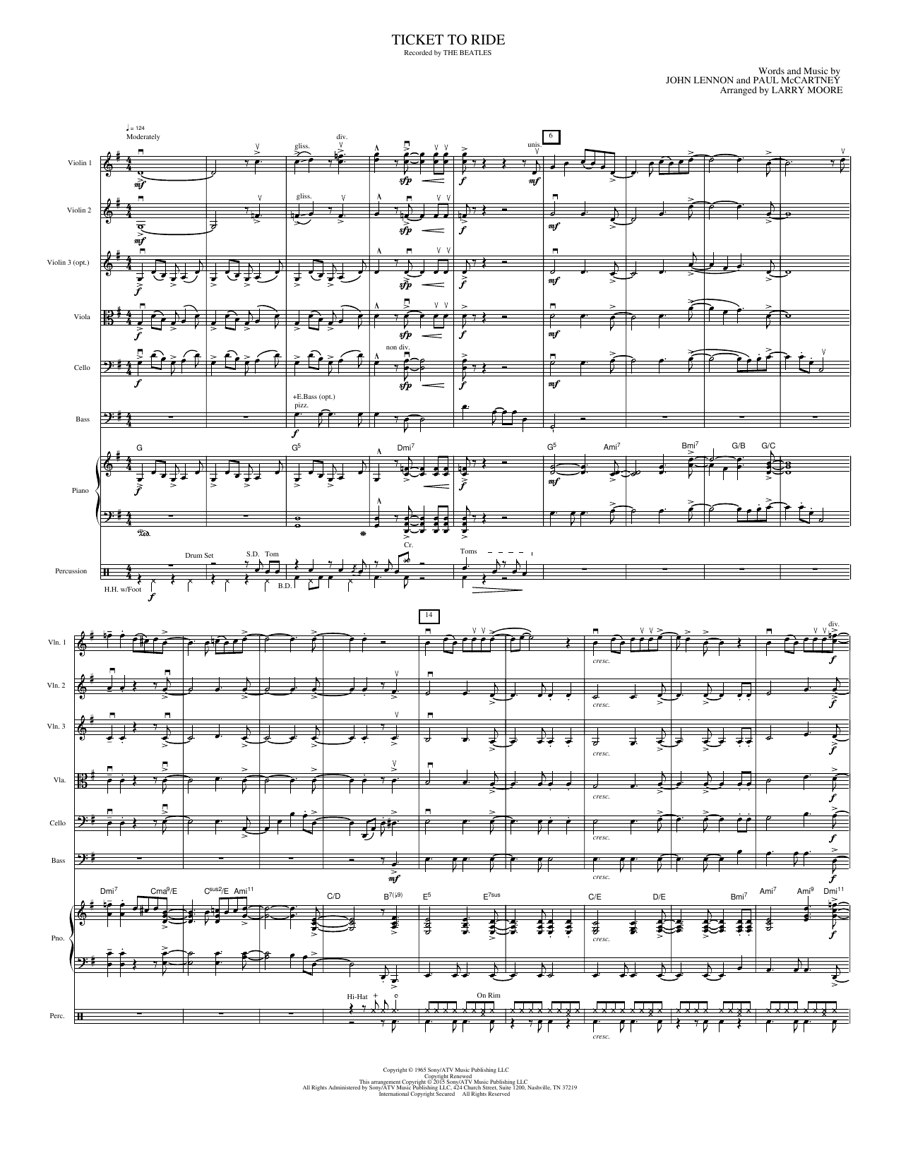 Ticket To Ride Sheet Music | The Beatles | Orchestra