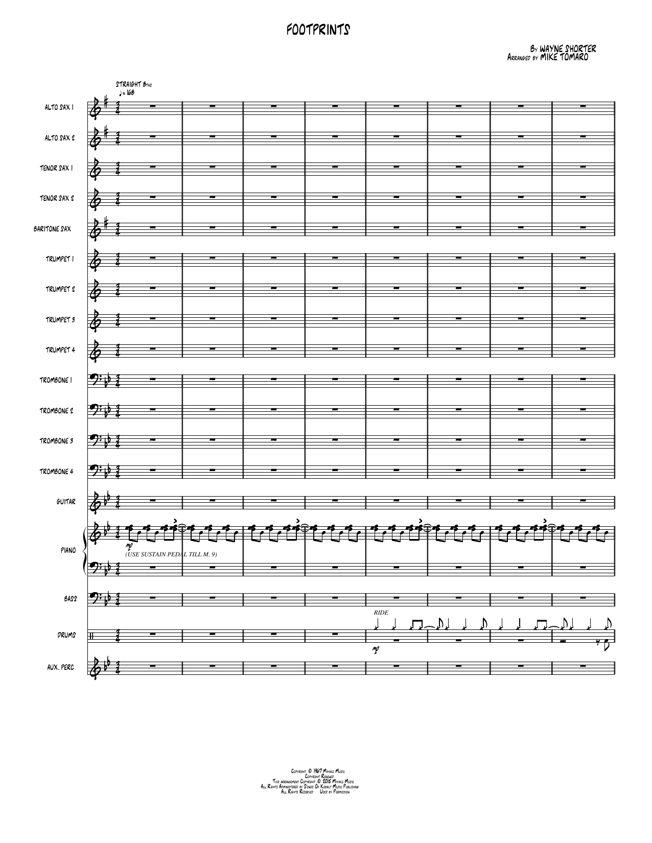 Footprints Sheet Music | Mike Tomaro | Jazz Ensemble