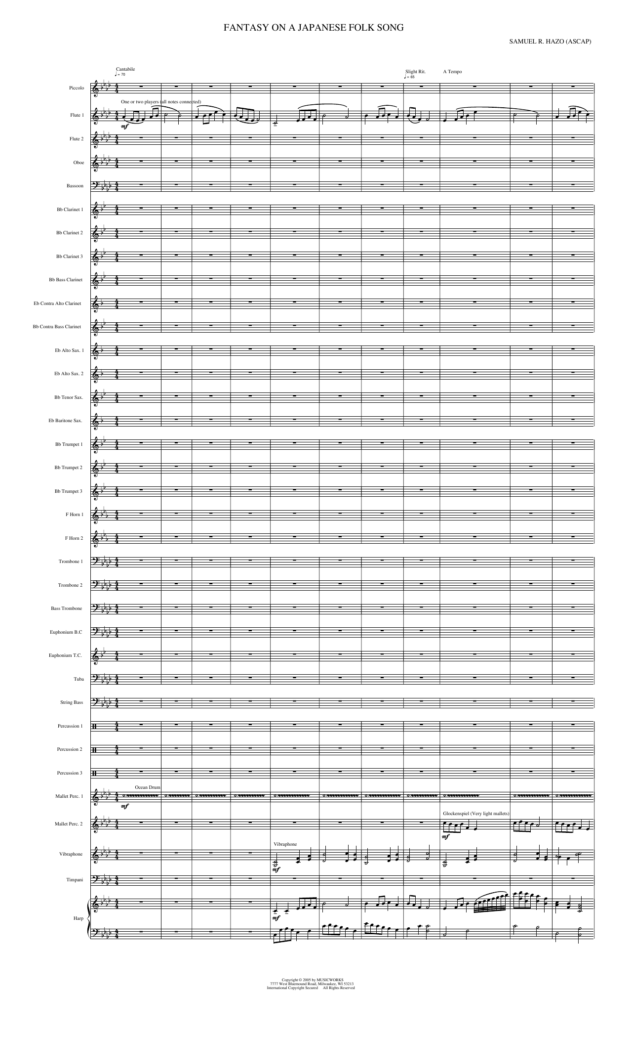 Fantasy on a Japanese Folk Song Sheet Music | Samuel R. Hazo | Concert Band