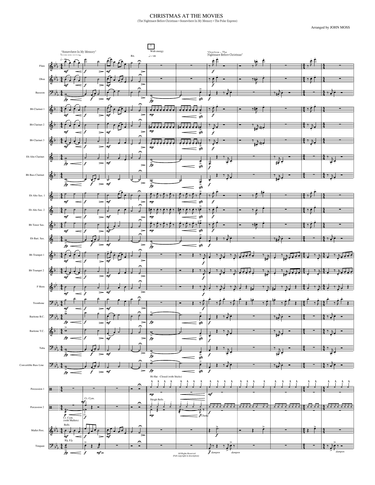 Christmas at the Movies Sheet Music | John Moss | Concert Band