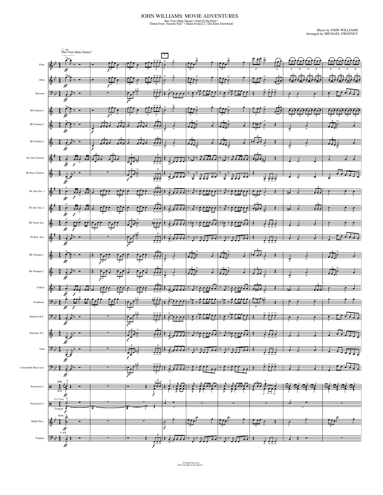 John WIlliams Movie Adventures - Full Score Sheet Music | Michael ...