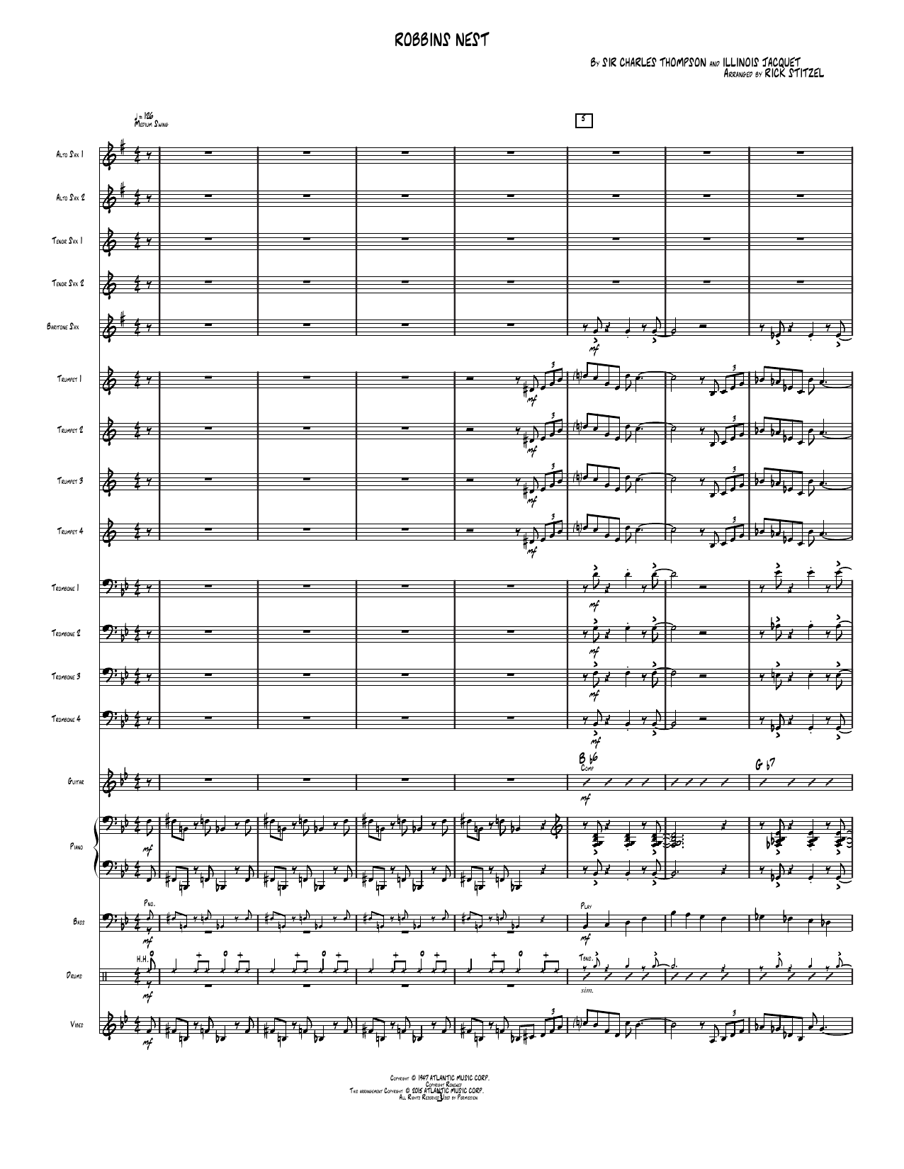 Robbins Nest Sheet Music | Count Basie | Jazz Ensemble