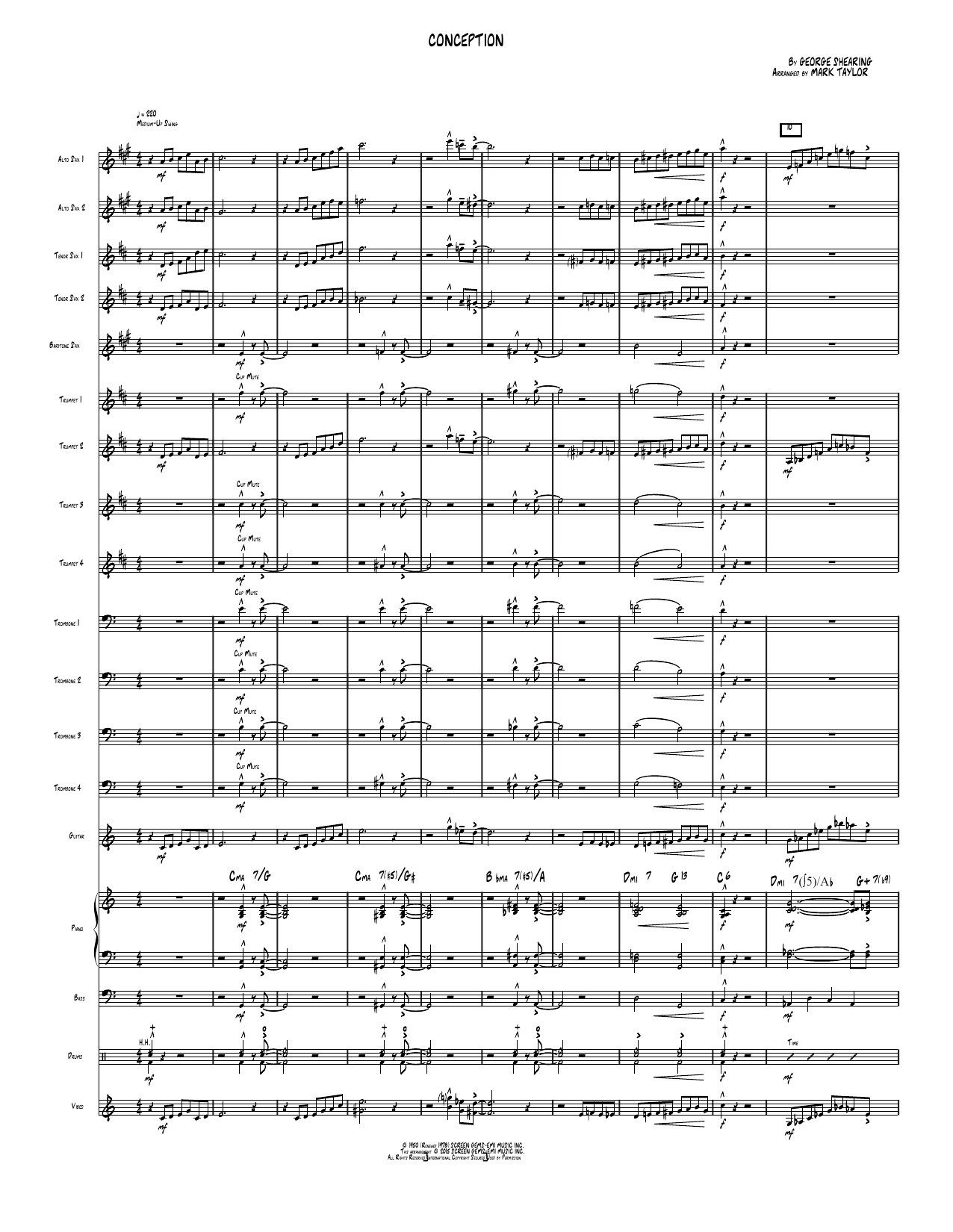 Conception Sheet Music | Mark Taylor | Jazz Ensemble