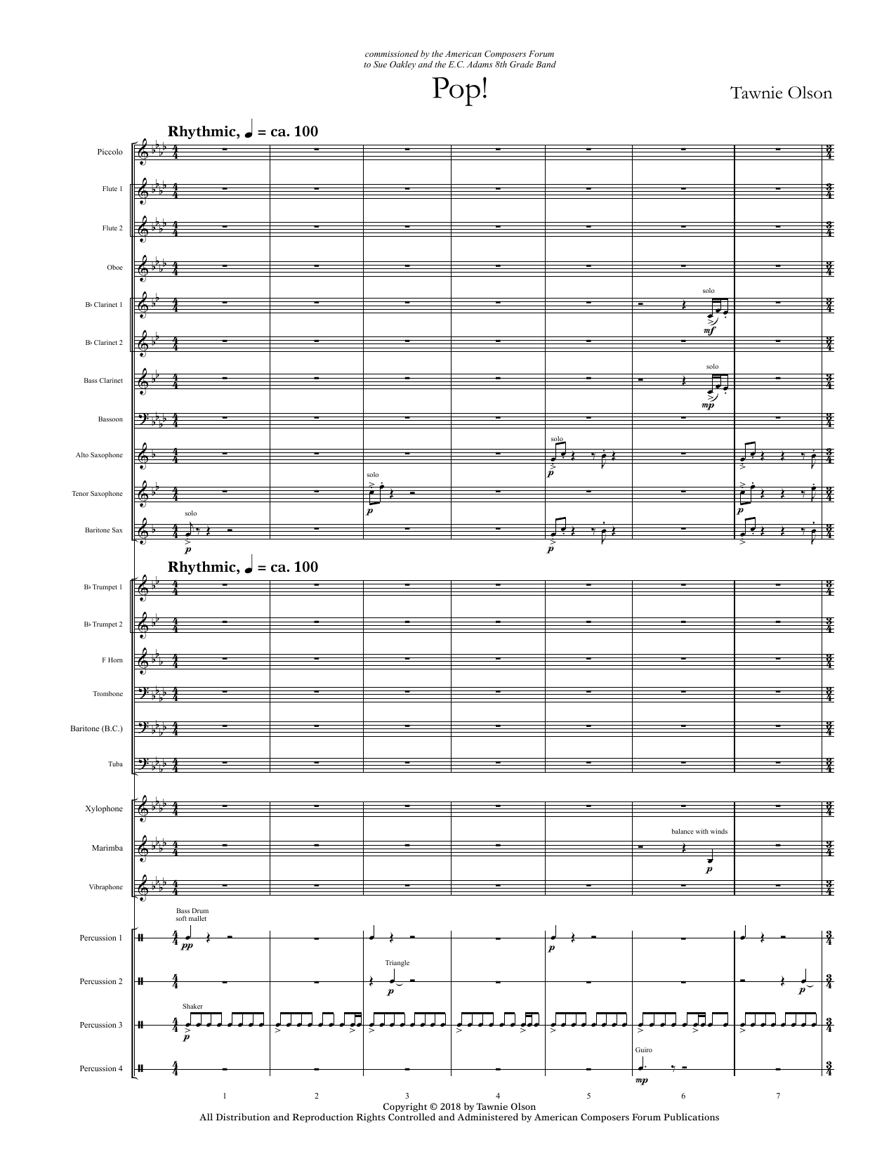 Pop Full Score Sheet Music Tawnie Olson Concert Band Pop Full Score Sheet Music Tawnie Olson Concert Band