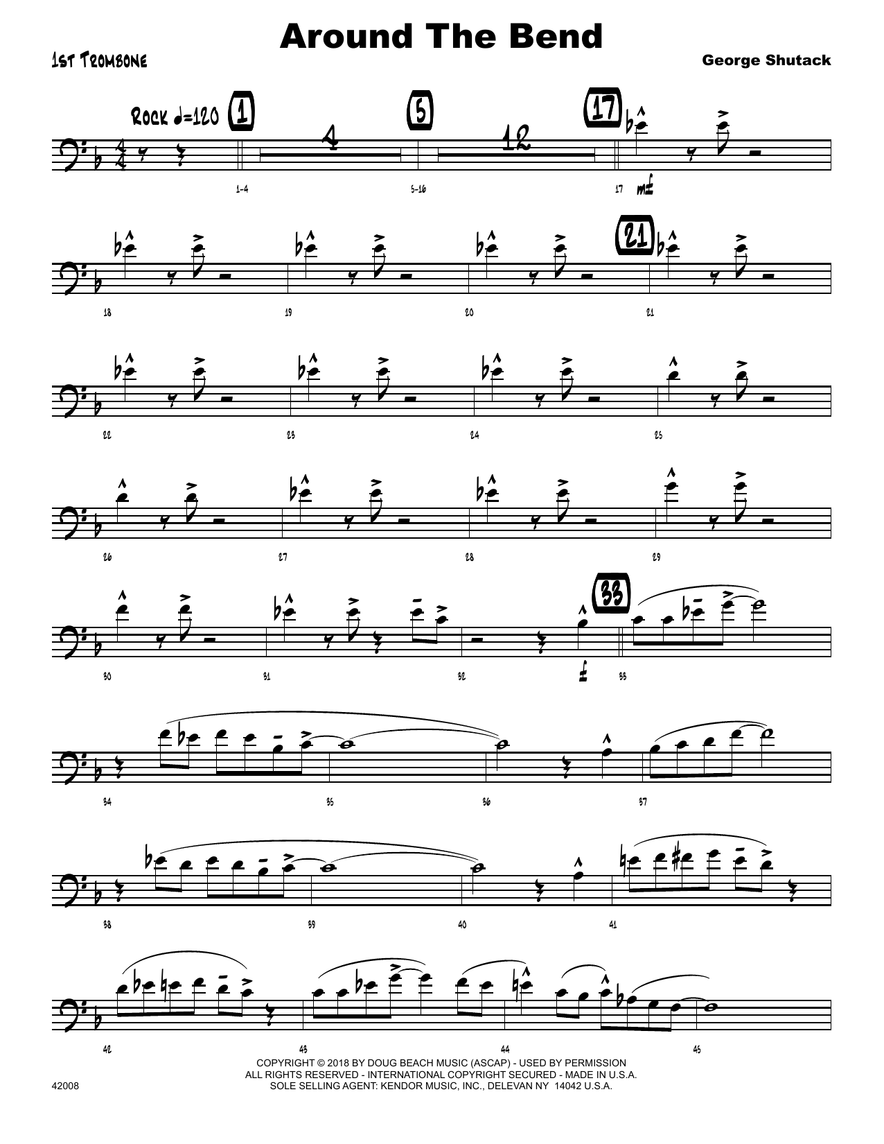 Around The Bend - 1st Trombone Sheet Music | George Shutack | Jazz Ensemble