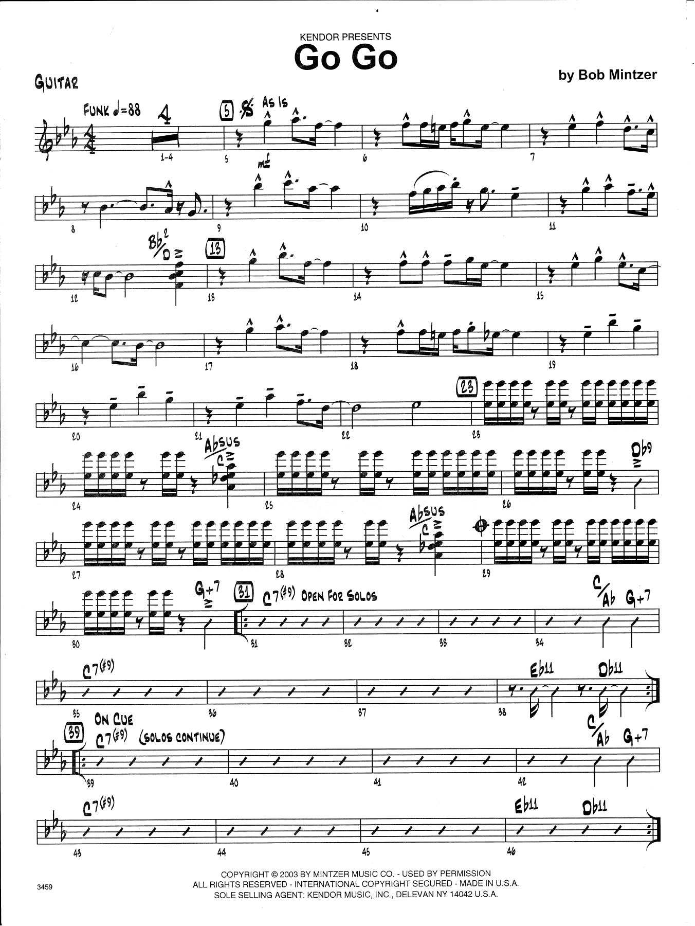 Go Go - Guitar Sheet Music | Bob Mintzer | Jazz Ensemble
