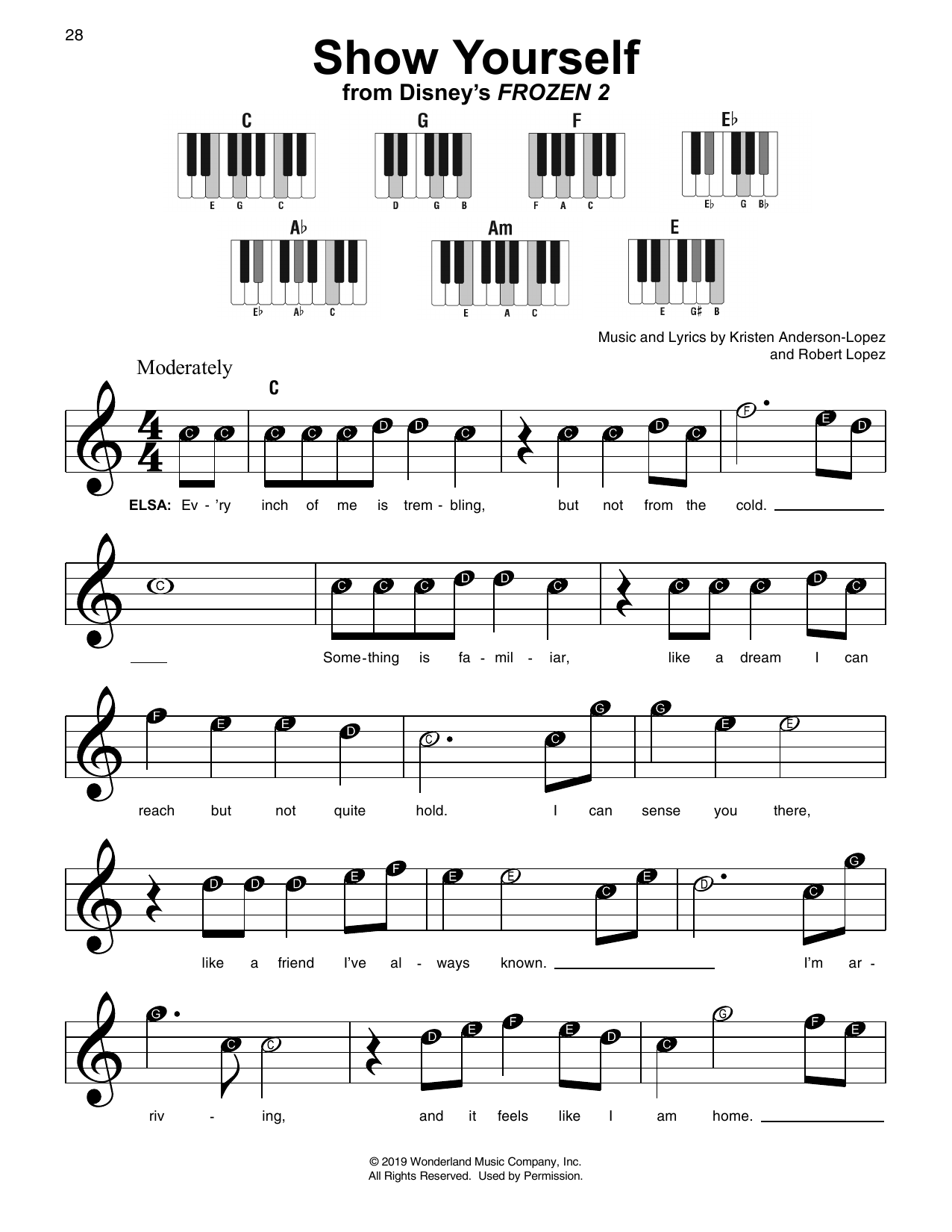 Show Yourself from Disney s Frozen 2 Super Easy Piano Print Now