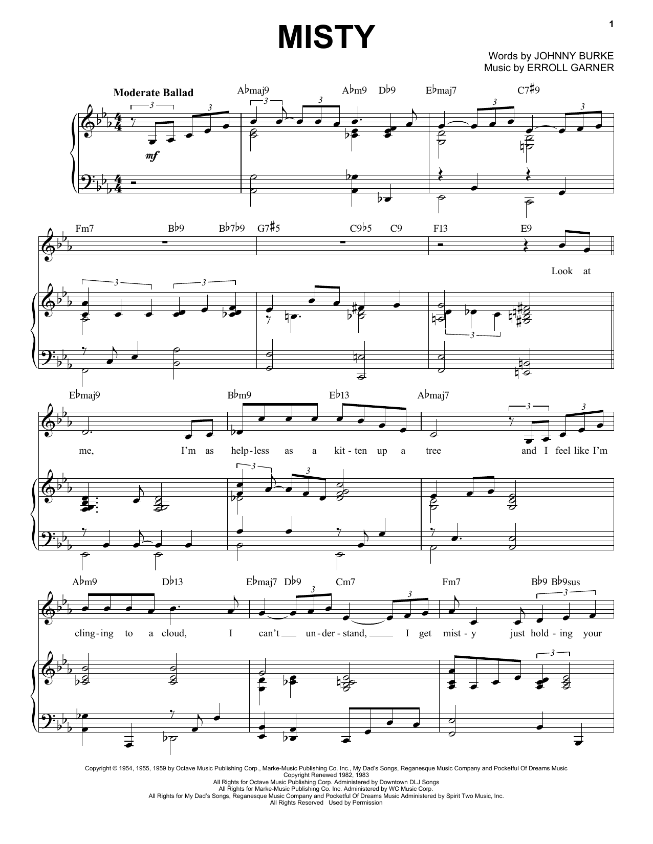 Misty Jazz Version arr Brent Edstrom Sheet Music Johnny Burke Misty Jazz Version arr Brent Edstrom Sheet Music Johnny Burke