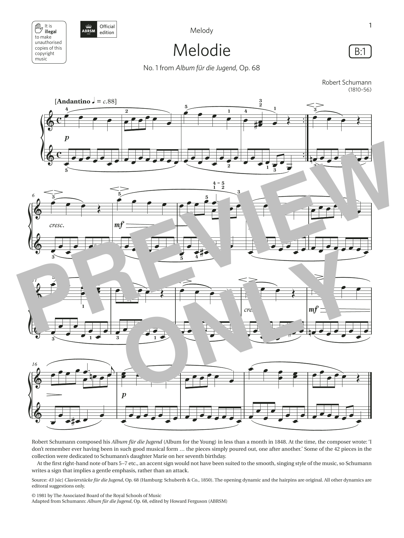 Melodie Grade 1 List B1 From The ABRSM Piano Syllabus 2021 2022 Melodie Grade 1 List B1 From The ABRSM Piano Syllabus 2021 2022