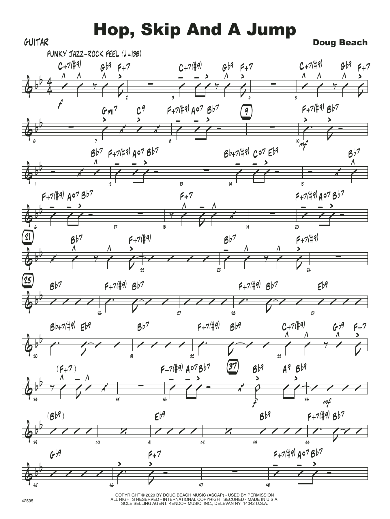 Hop, Skip And A Jump - Guitar Sheet Music | Doug Beach | Jazz Ensemble