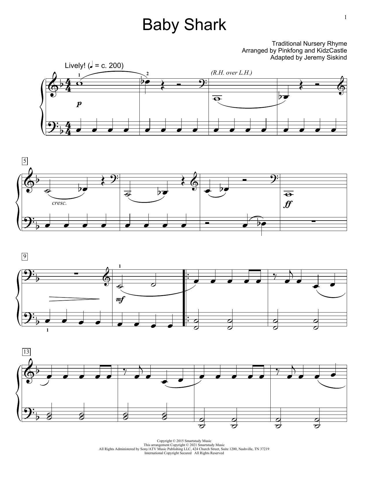 Baby Shark Sheet Music Pinkfong Educational Piano Baby Shark Sheet Music Pinkfong Educational Piano