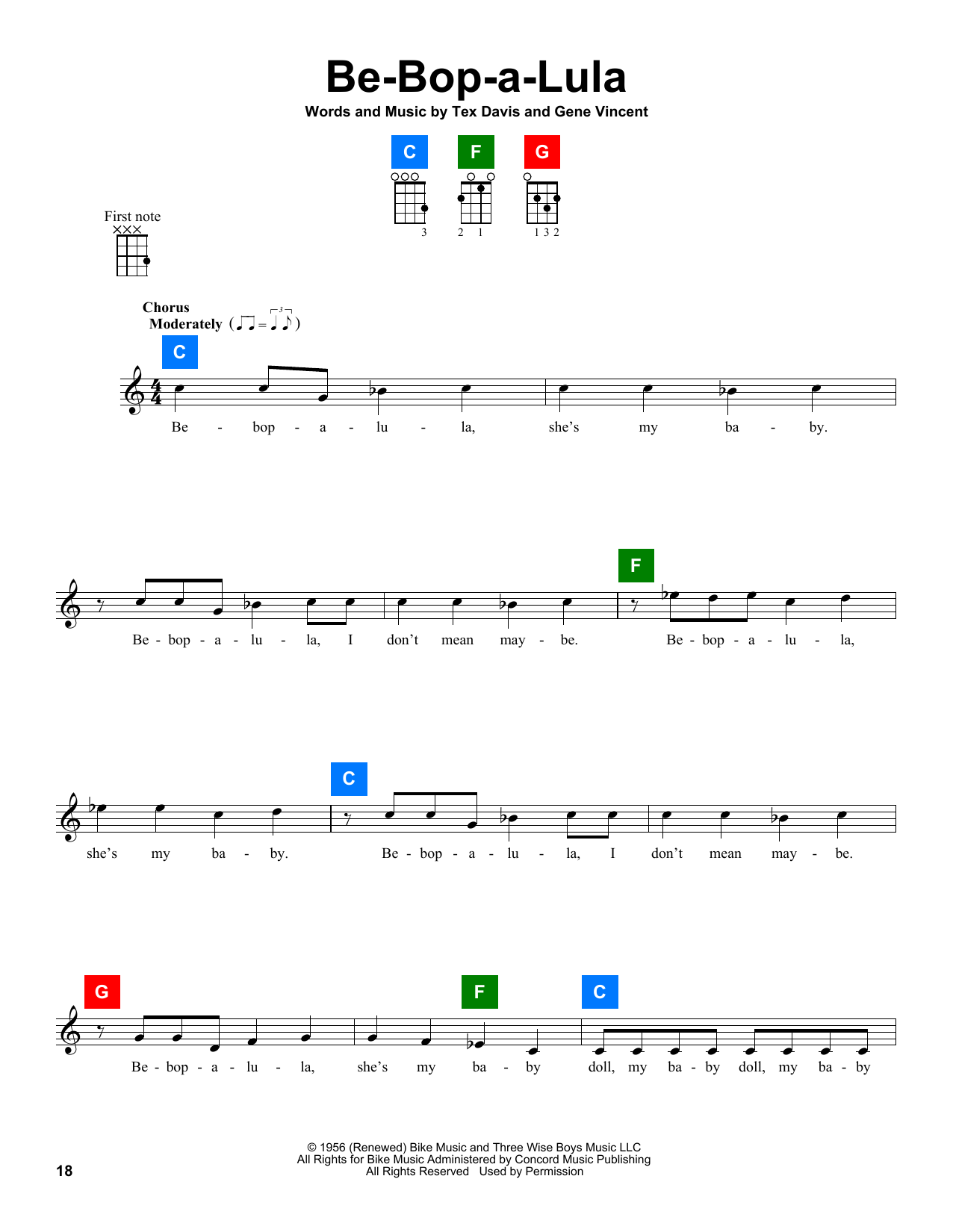 Be Bop A Lula By Gene Vincent ChordBuddy Uke Guitar Instructor