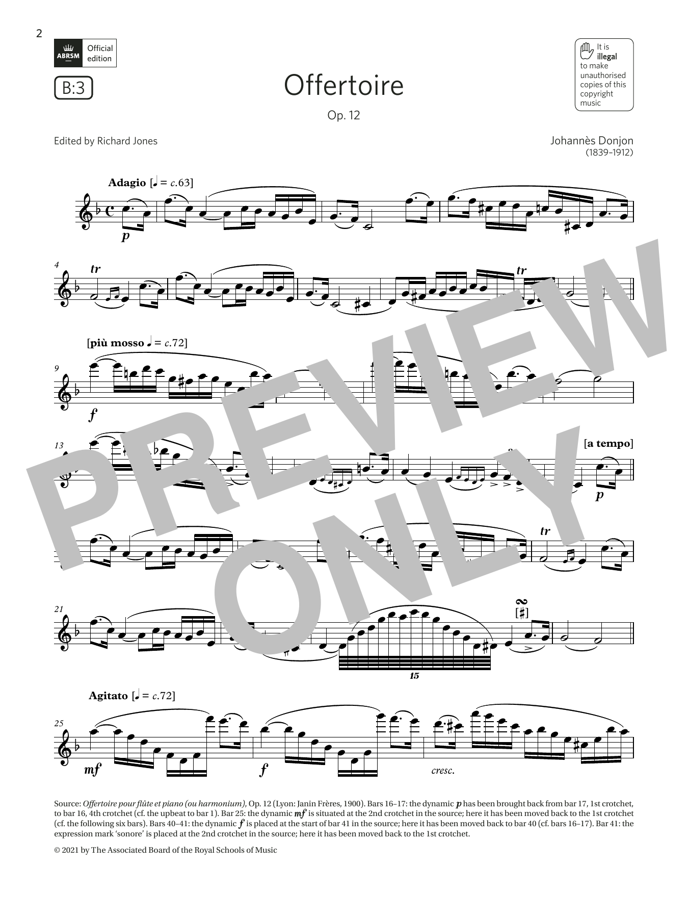 Offertoire Op 12 Grade 7 List B3 From The ABRSM Flute Syllabus From 
