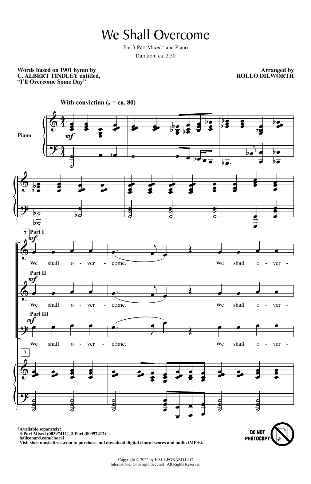We Shall Overcome Noten Rollo Dilworth Dreistimmig Gemischter Chor We Shall Overcome Noten Rollo Dilworth Dreistimmig Gemischter Chor