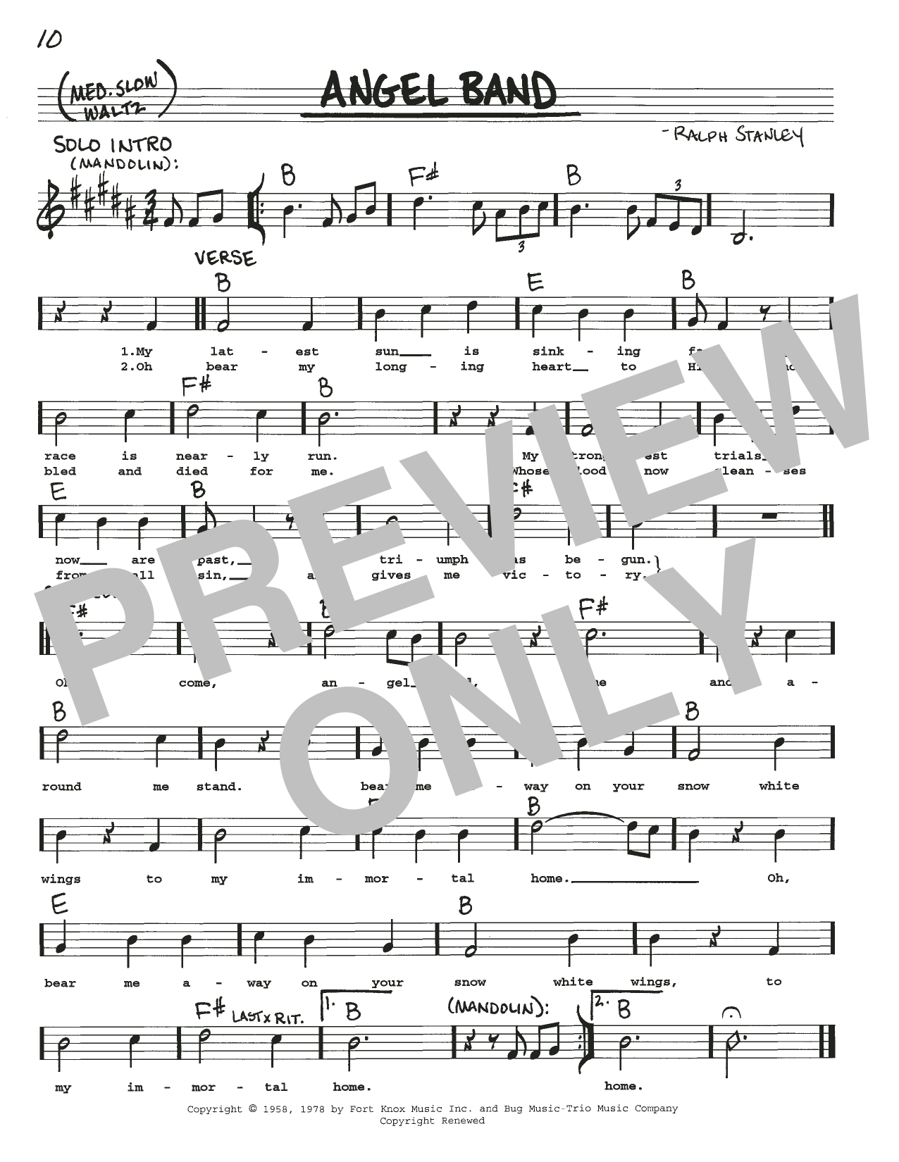 Angel Band Sheet Music The Stanley Brothers Real Book Melody Angel Band Sheet Music The Stanley Brothers Real Book Melody
