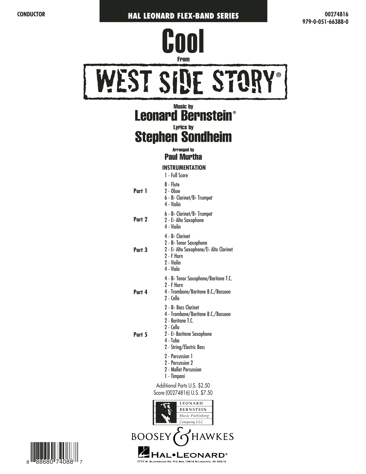 Cool from West Side Story arr Paul Murtha By Leonard Bernstein Cool from West Side Story arr Paul Murtha By Leonard Bernstein