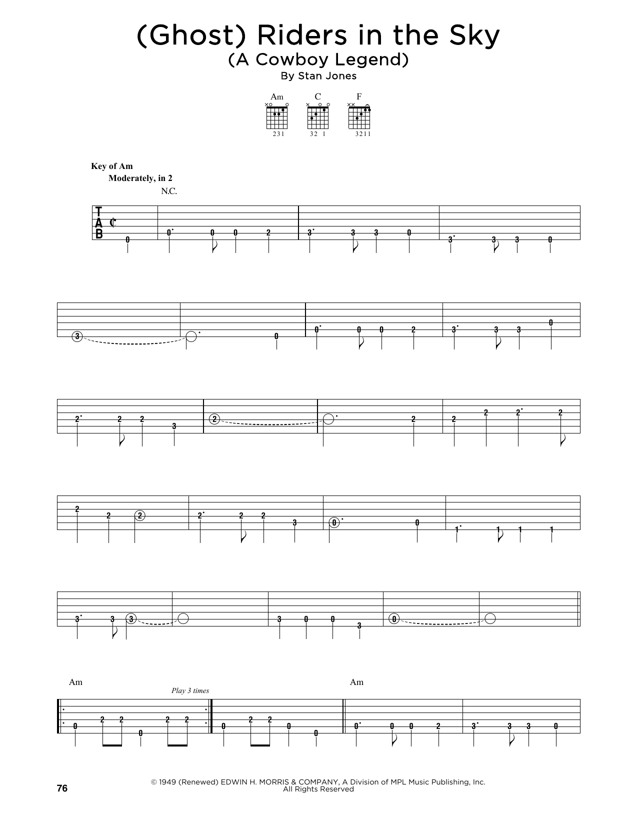  Ghost Riders In The Sky A Cowboy Legend By Johnny Cash Sheet Music