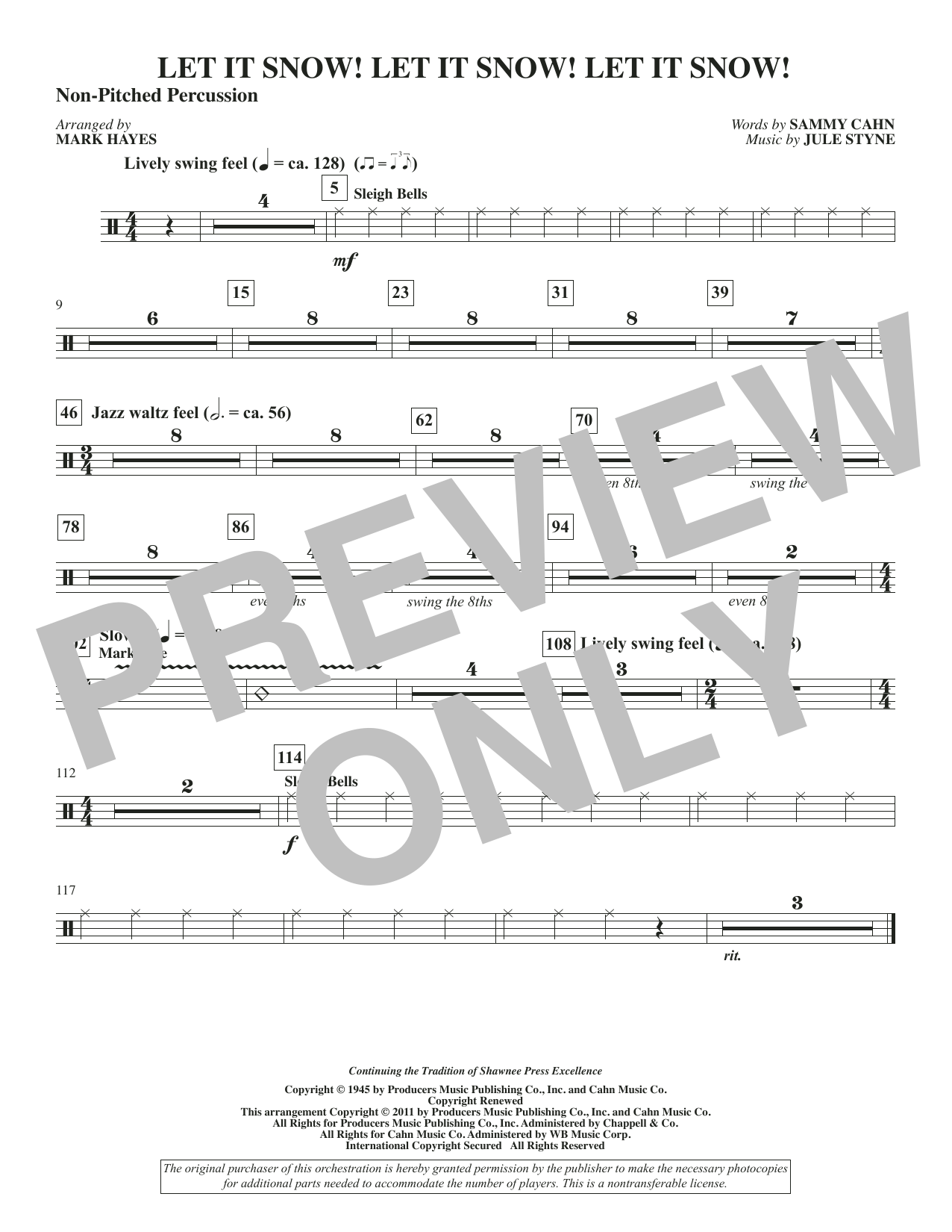 Let It Snow! Let It Snow! Let It Snow! (arr. Mark Hayes) - Non-Pitched ...