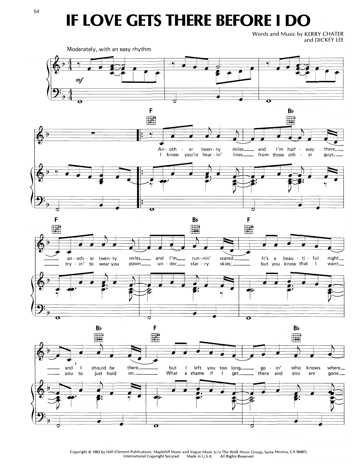 If Love Gets There Before I Do Sheet Music Don Williams Piano If Love Gets There Before I Do Sheet Music Don Williams Piano