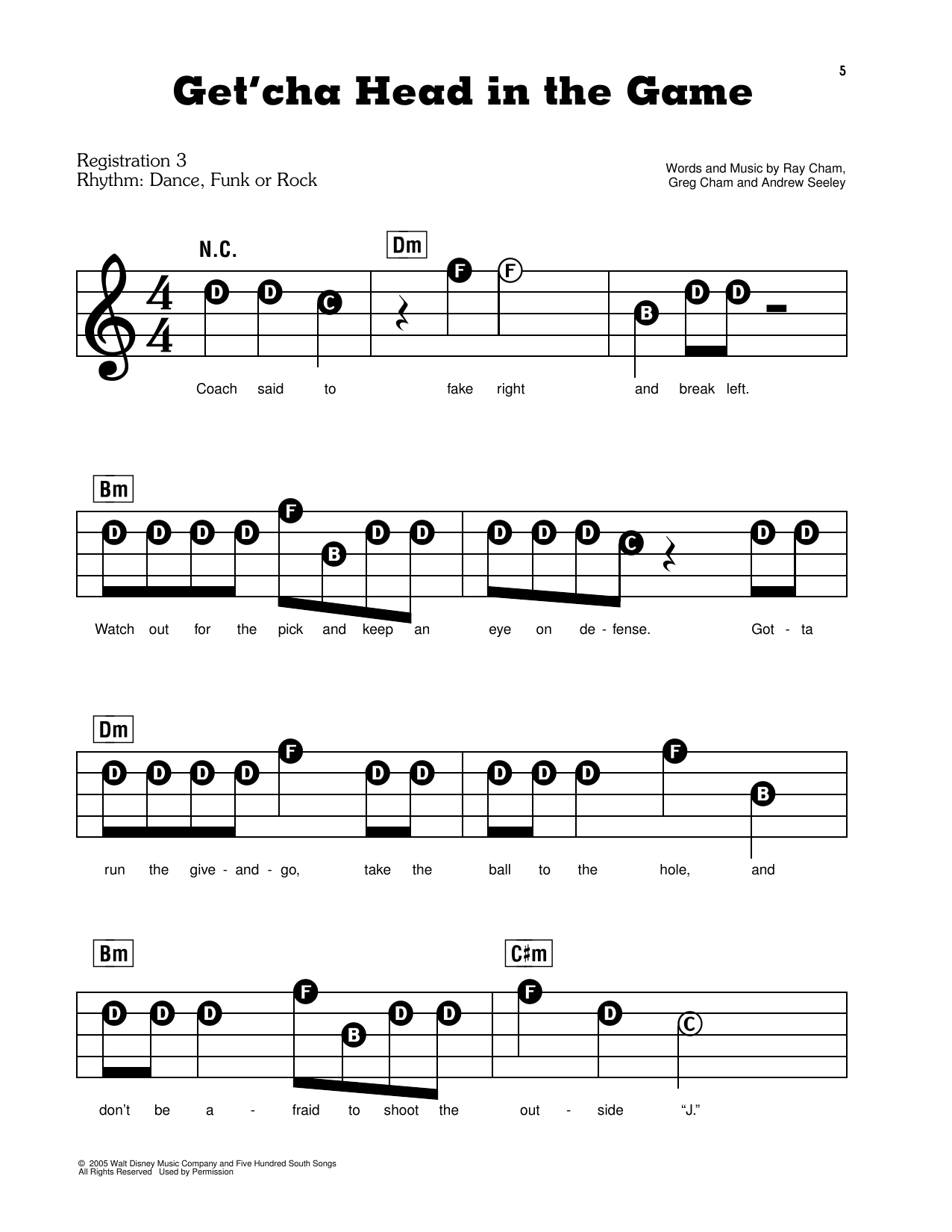 Get'cha Head In The Game (from High School Musical) by Zac Efron Sheet ...
