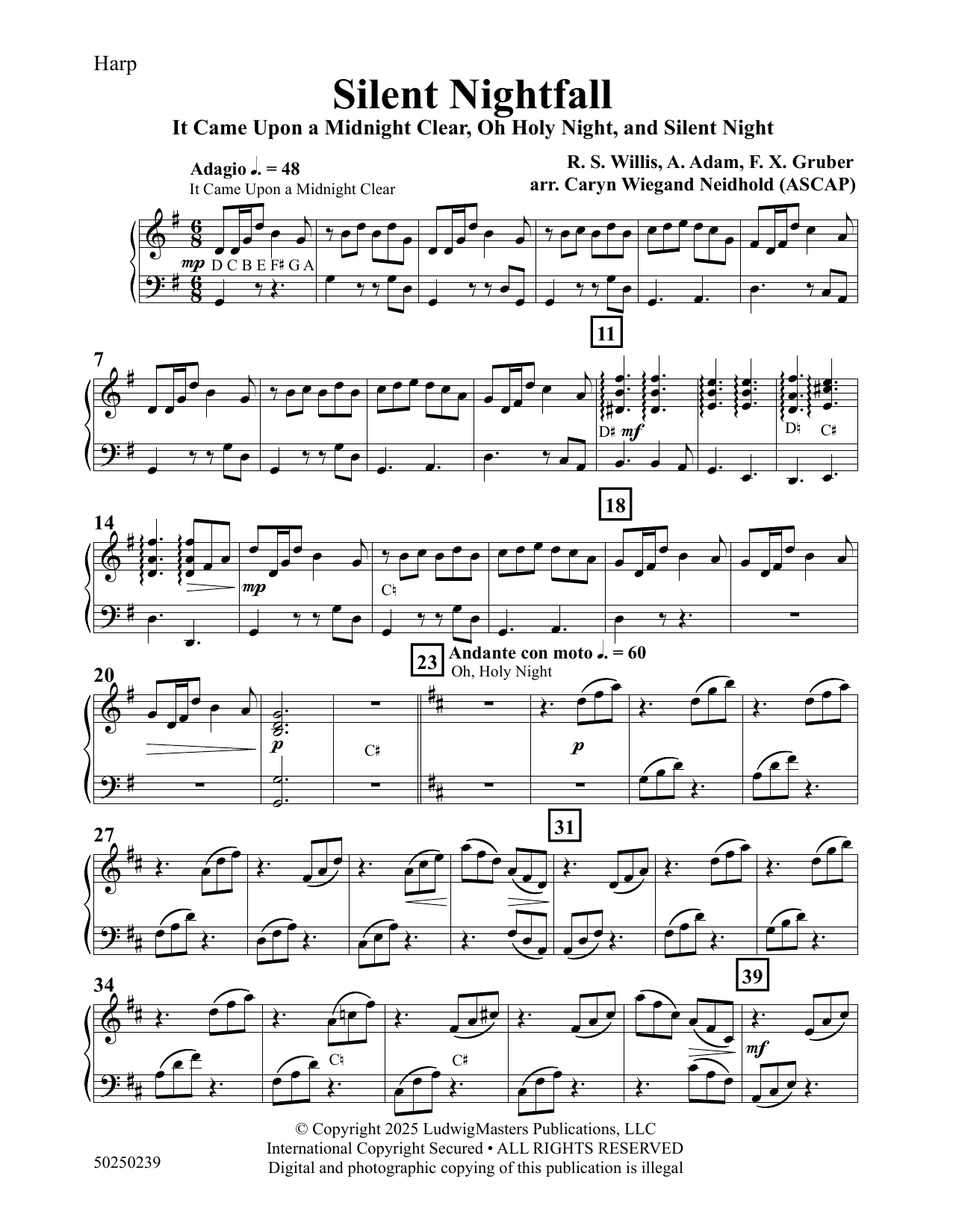 Silent Nightfall - Harp by Caryn Wiegand Neidhold Sheet Music for Orchestra at Sheet Music Direct