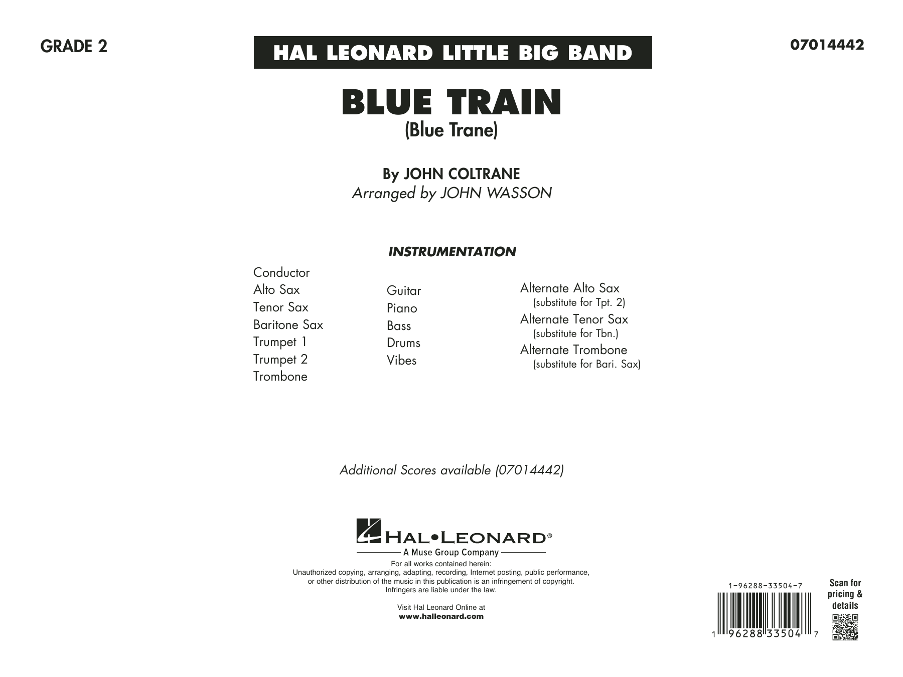 Blue Train (Blue Trane) (arr. Blue Train (Blue Trane) (arr. Wasson ...