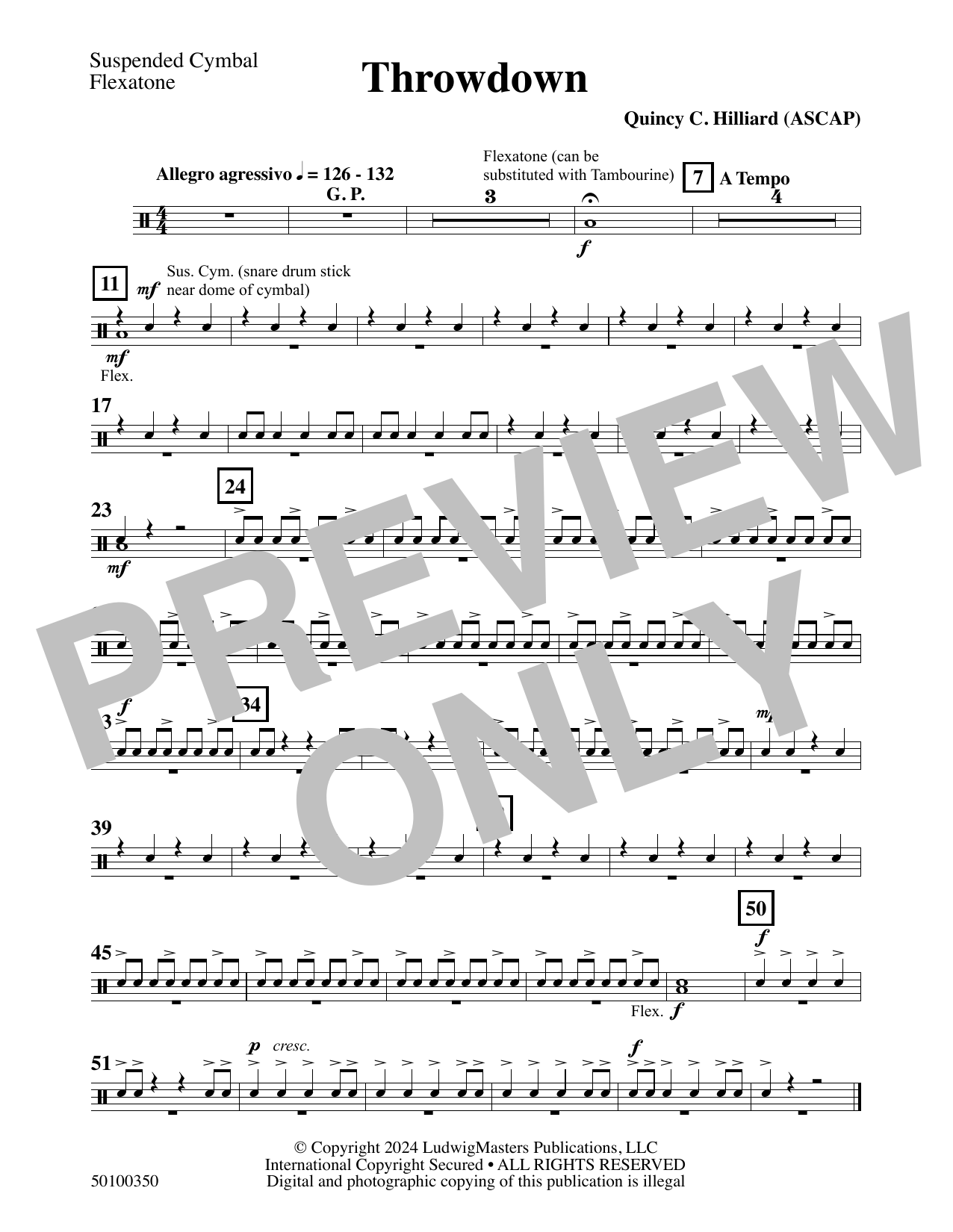 Throwdown - Percussion 2 by Quincy Hilliard Sheet Music for Concert ...