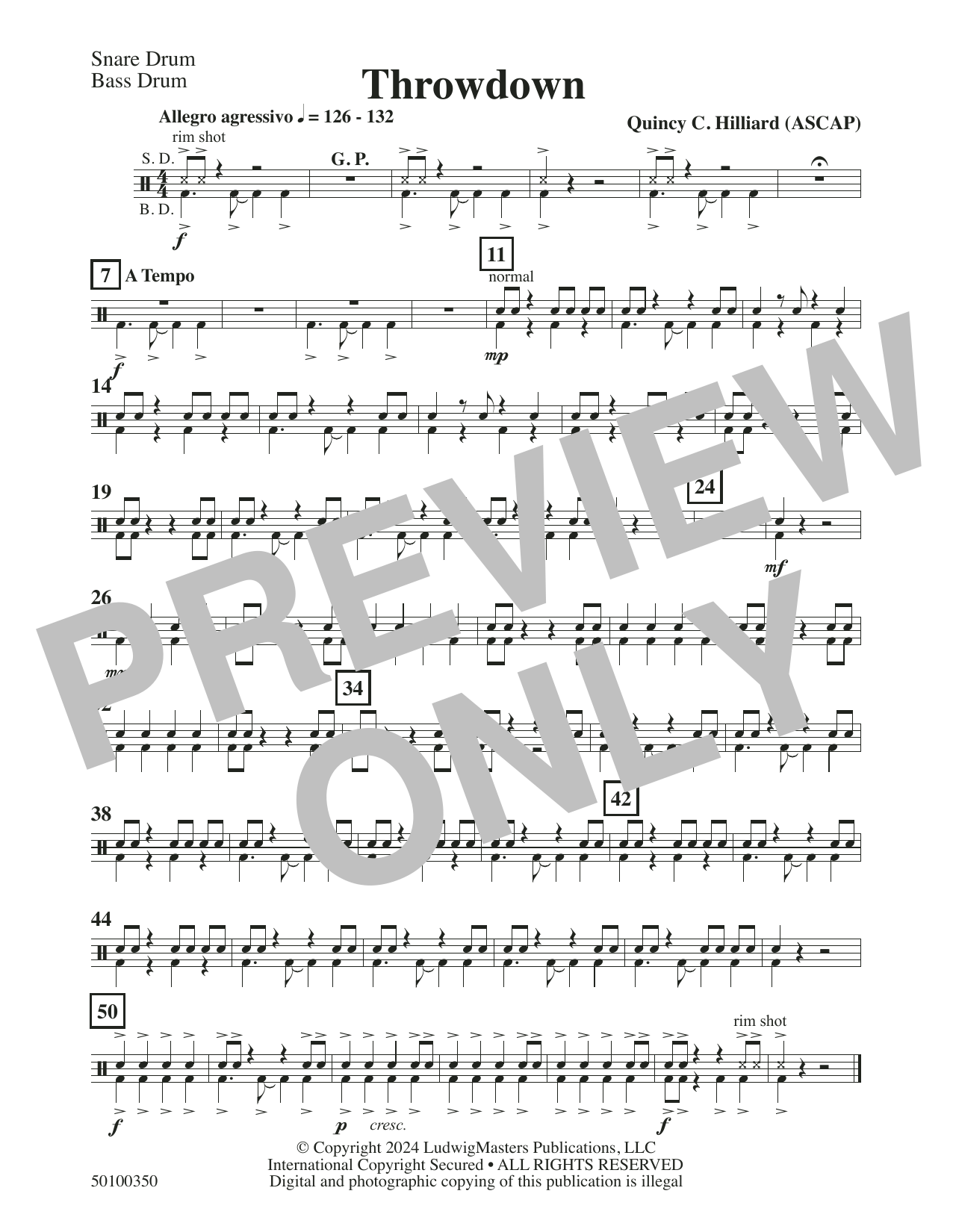 Throwdown - Percussion 3 por Quincy Hilliard Partituras para Banda de Concierto en Sheet Music ...