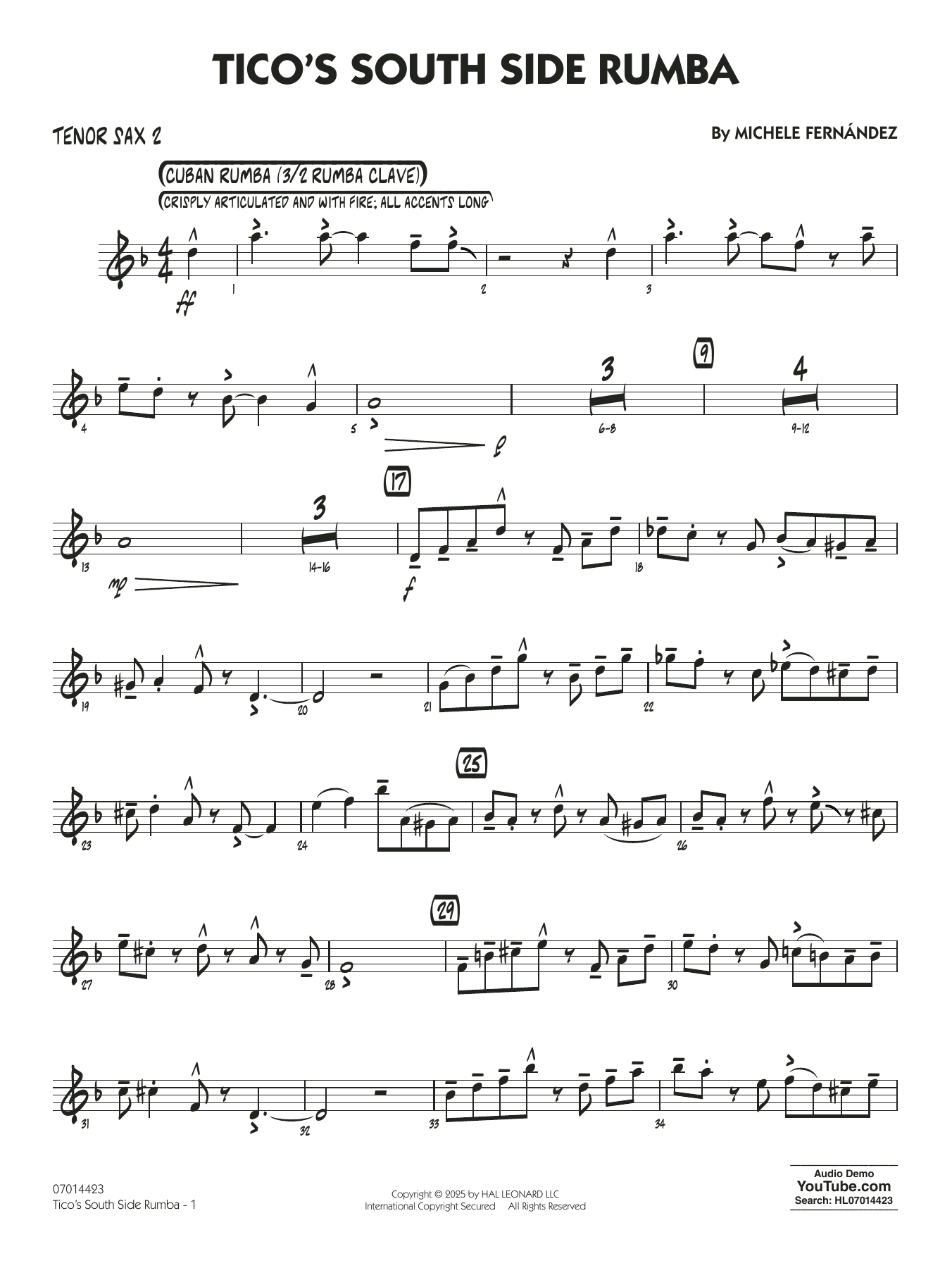 Tico's South Side Rumba - Tenor Sax 2 by Michele Fernández Sheet Music ...