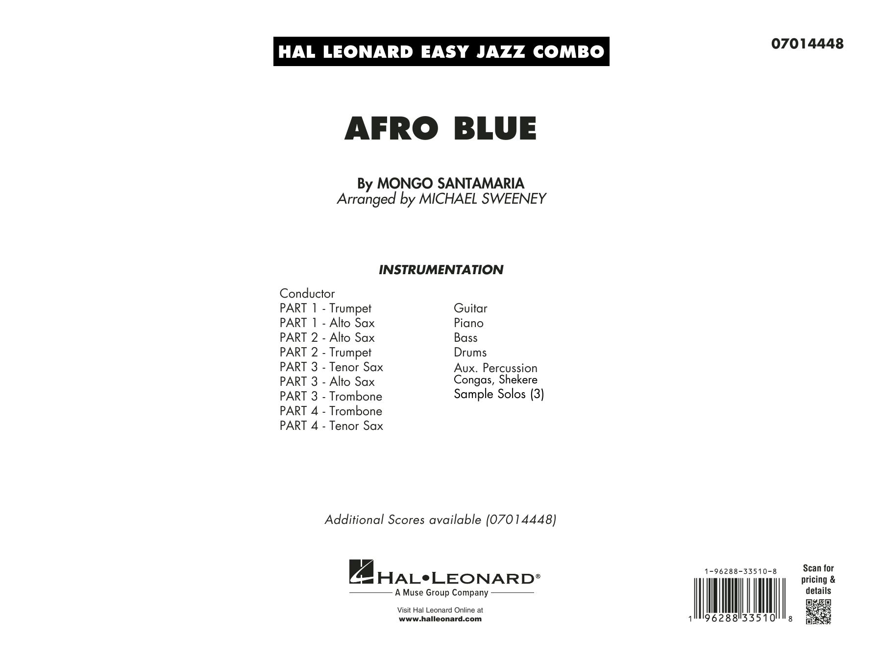 Afro Blue (arr. Michael Sweeney) - Conductor Score (Full Score) by John Coltrane Sheet Music for ...