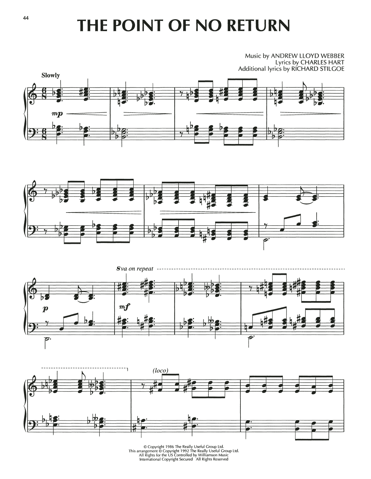 The Point Of No Return (from The Phantom Of The Opera) por Andrew Lloyd ...