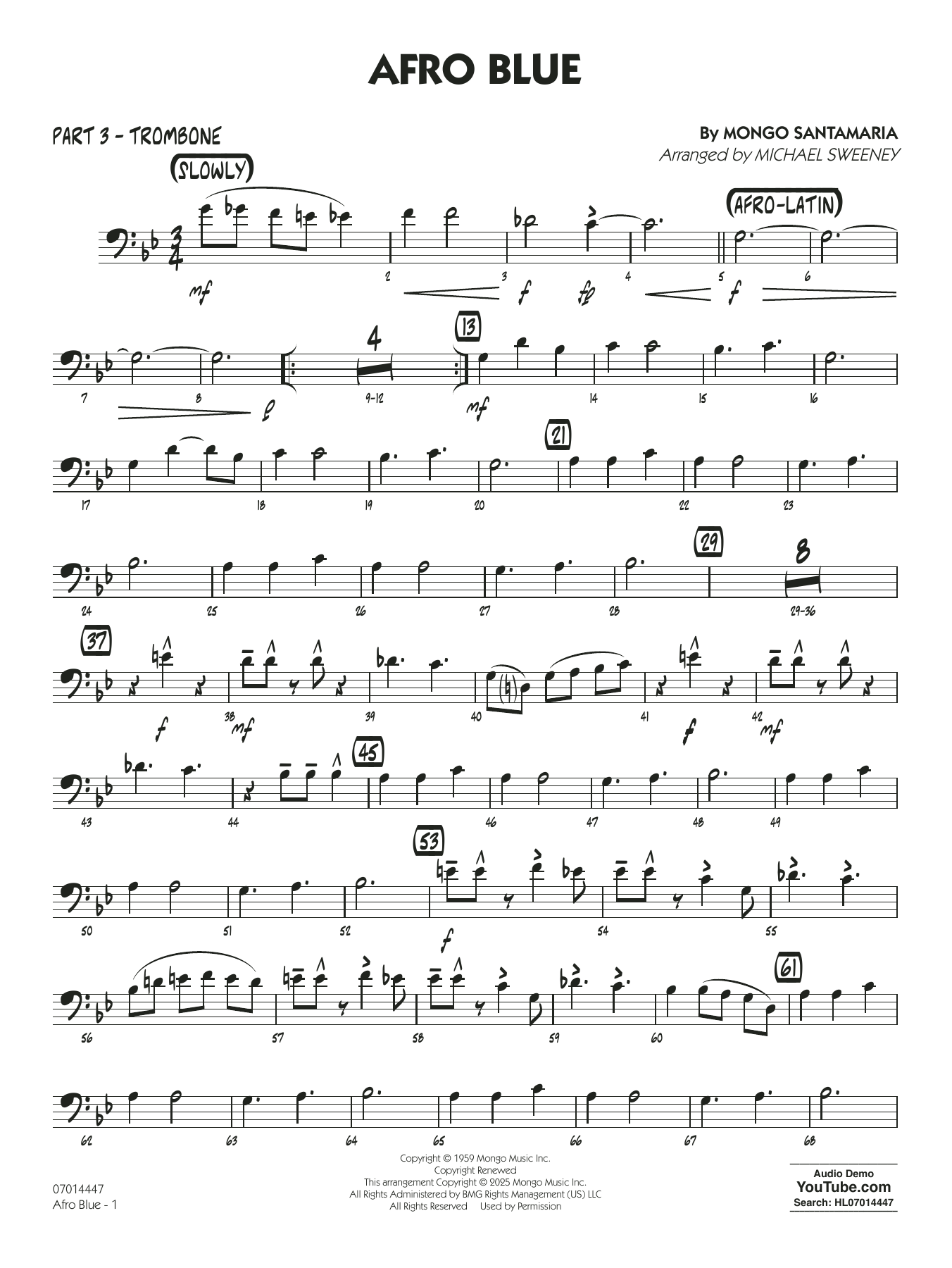 Afro Blue (arr. Michael Sweeney) - Part 3 - Trombone by John Coltrane ...