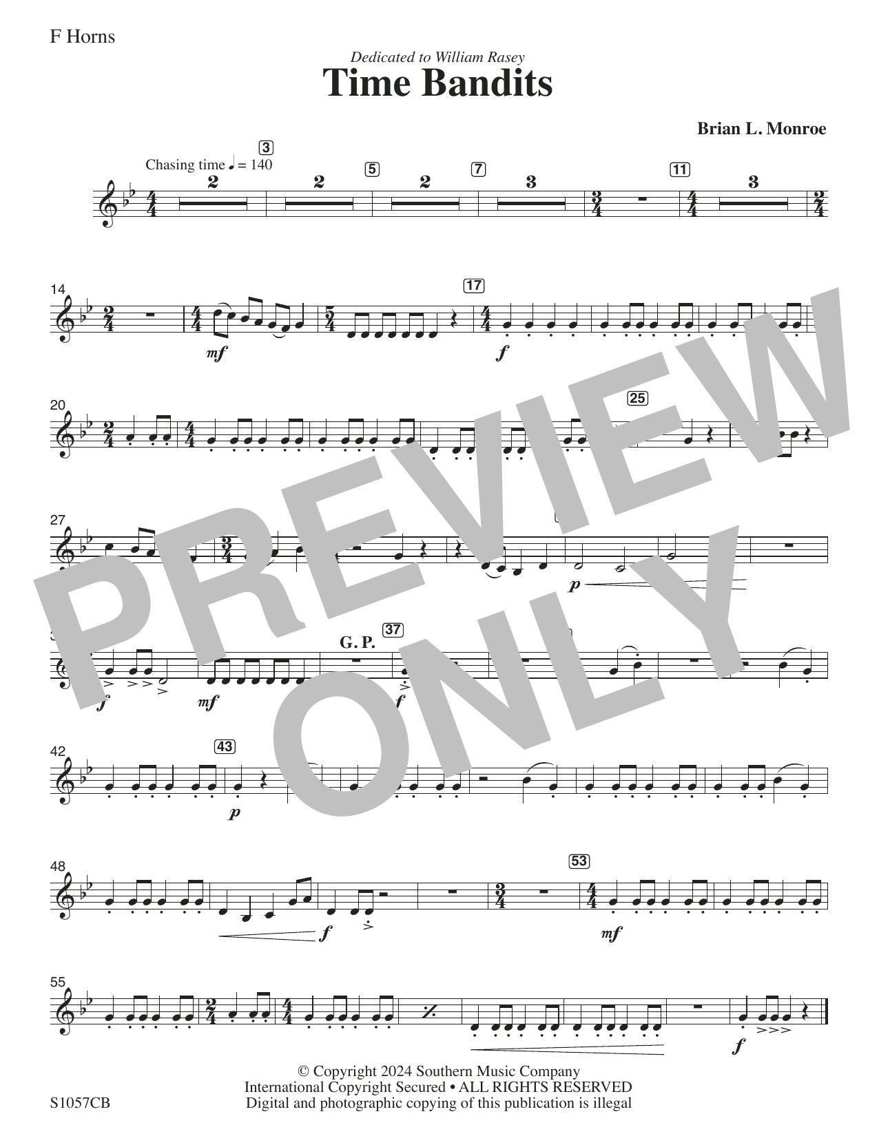 Time Bandits - Horn by Brian Monroe Sheet Music for Concert Band at ...