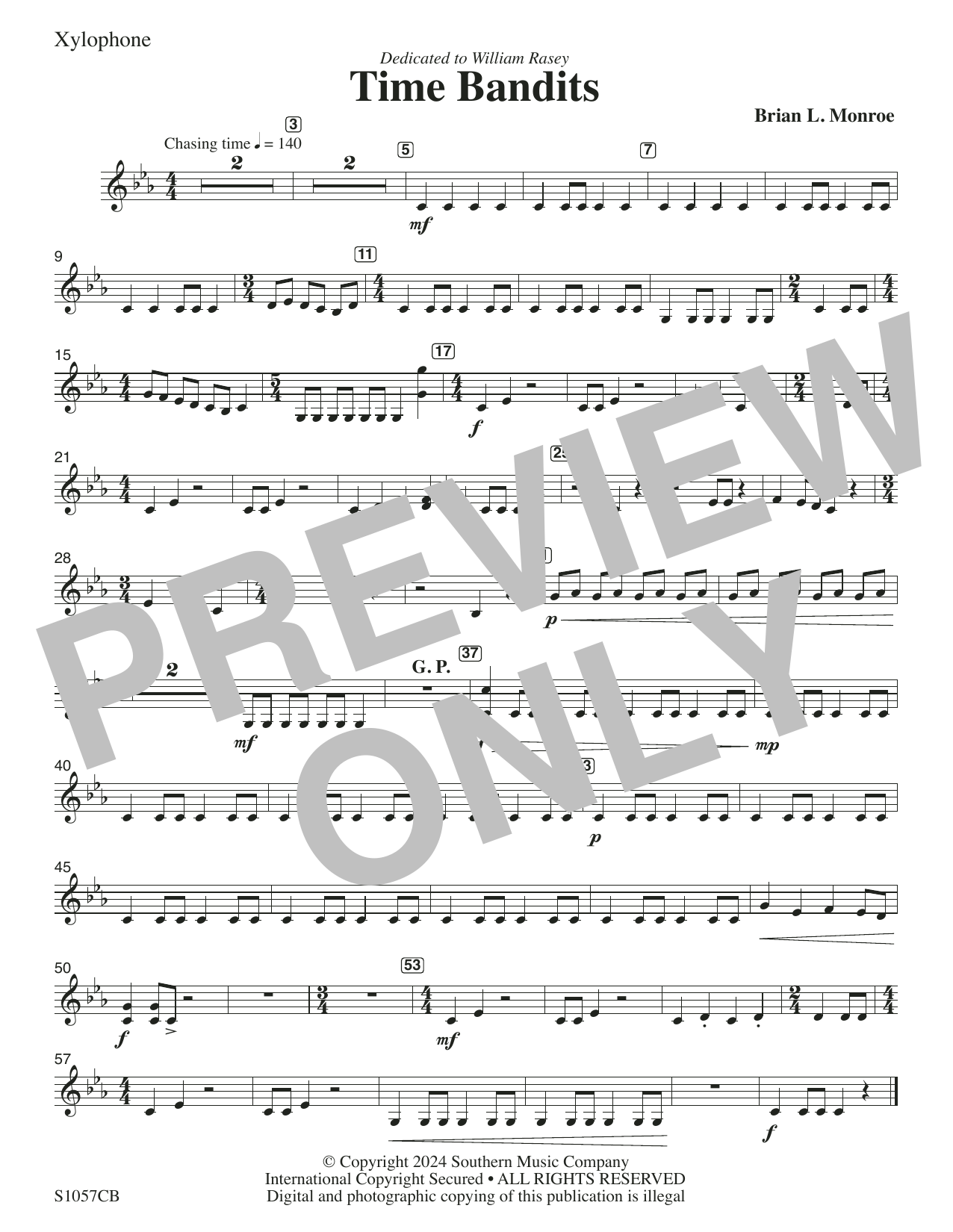 Time Bandits - Xylophone by Brian Monroe Sheet Music for Concert Band ...
