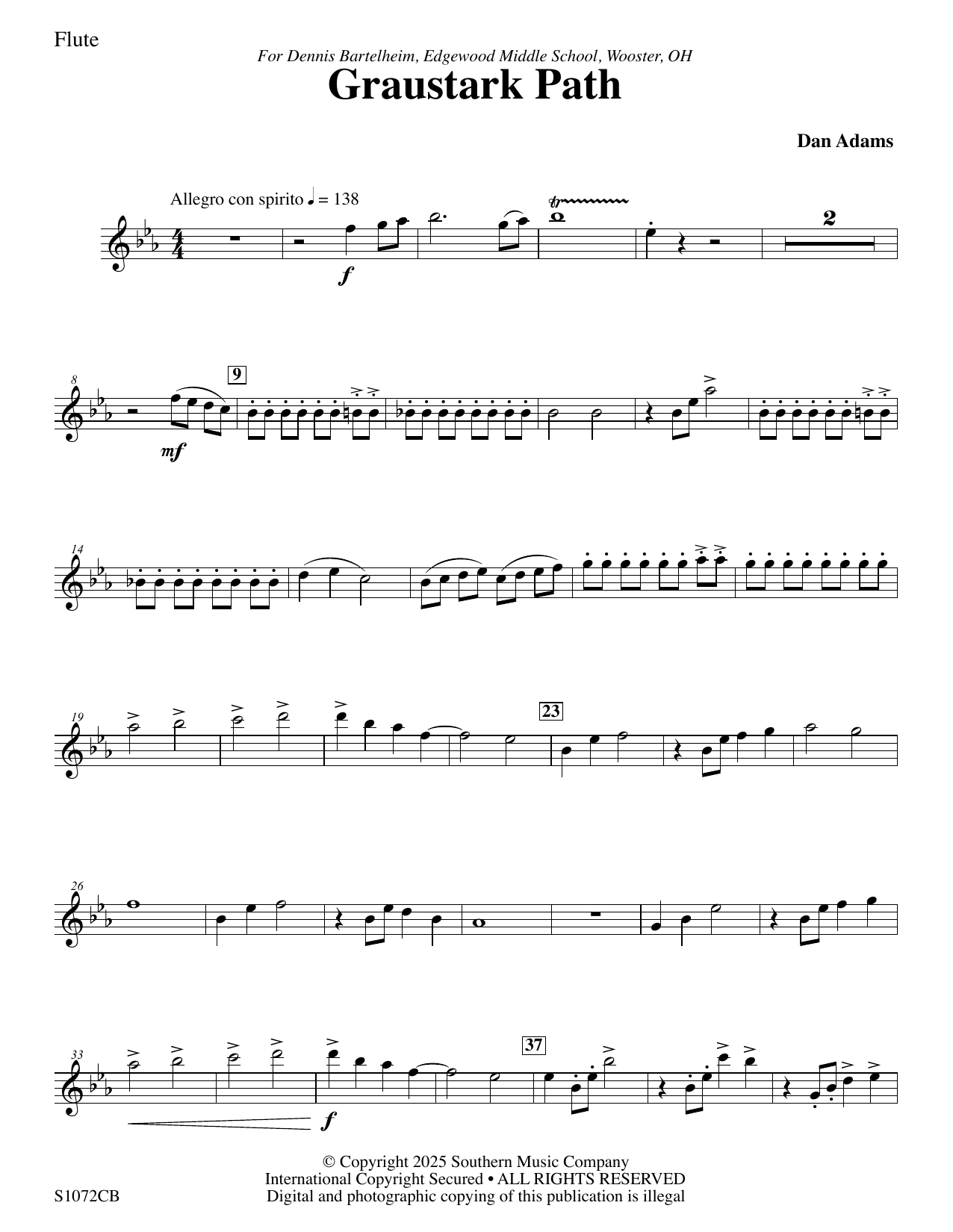 Graustark Path - Flute by Dan Adams Sheet Music for Concert Band at ...