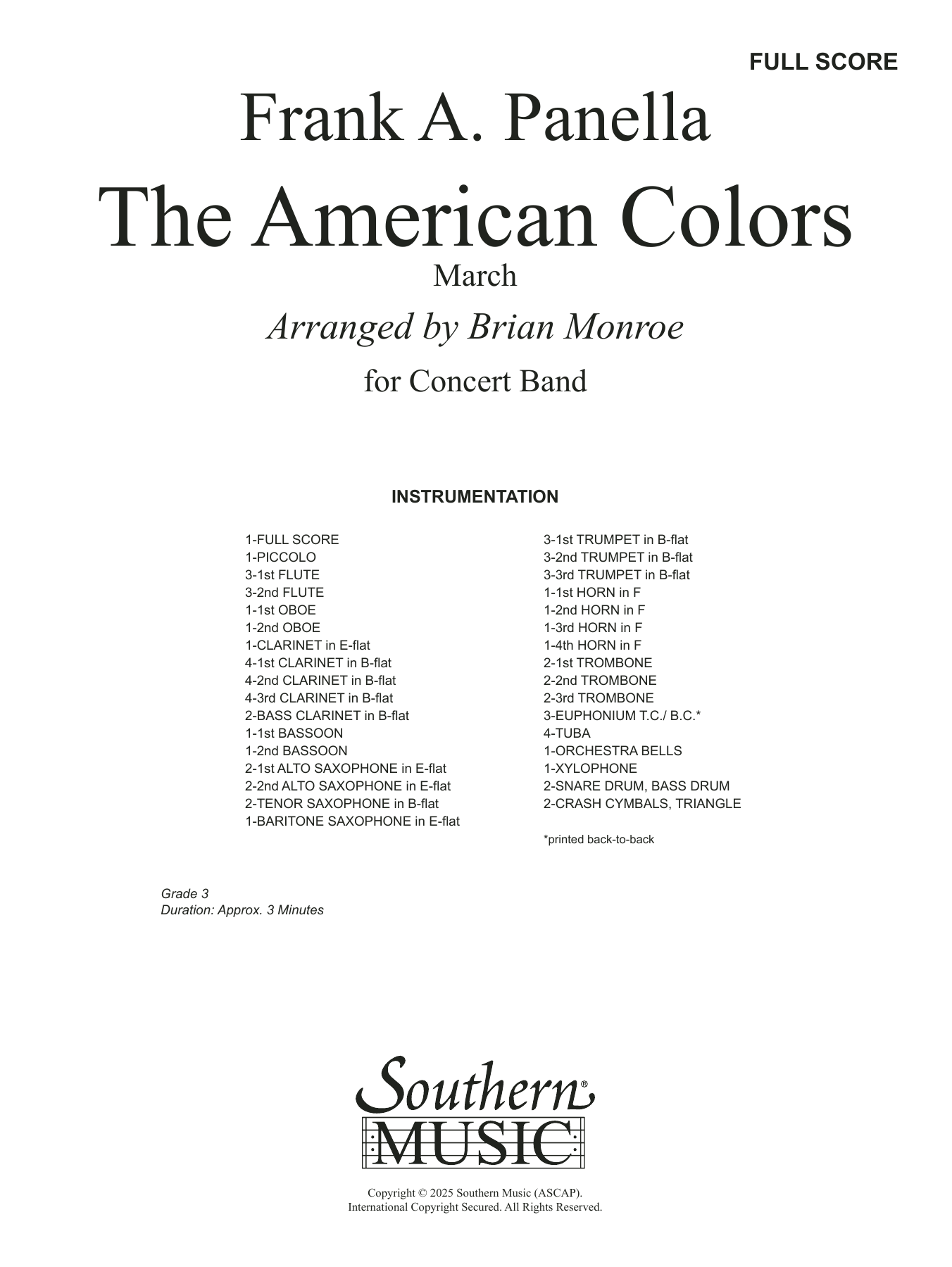 The American Colors (arr. Brian Monroe) by Frank A. Panella Sheet Music ...