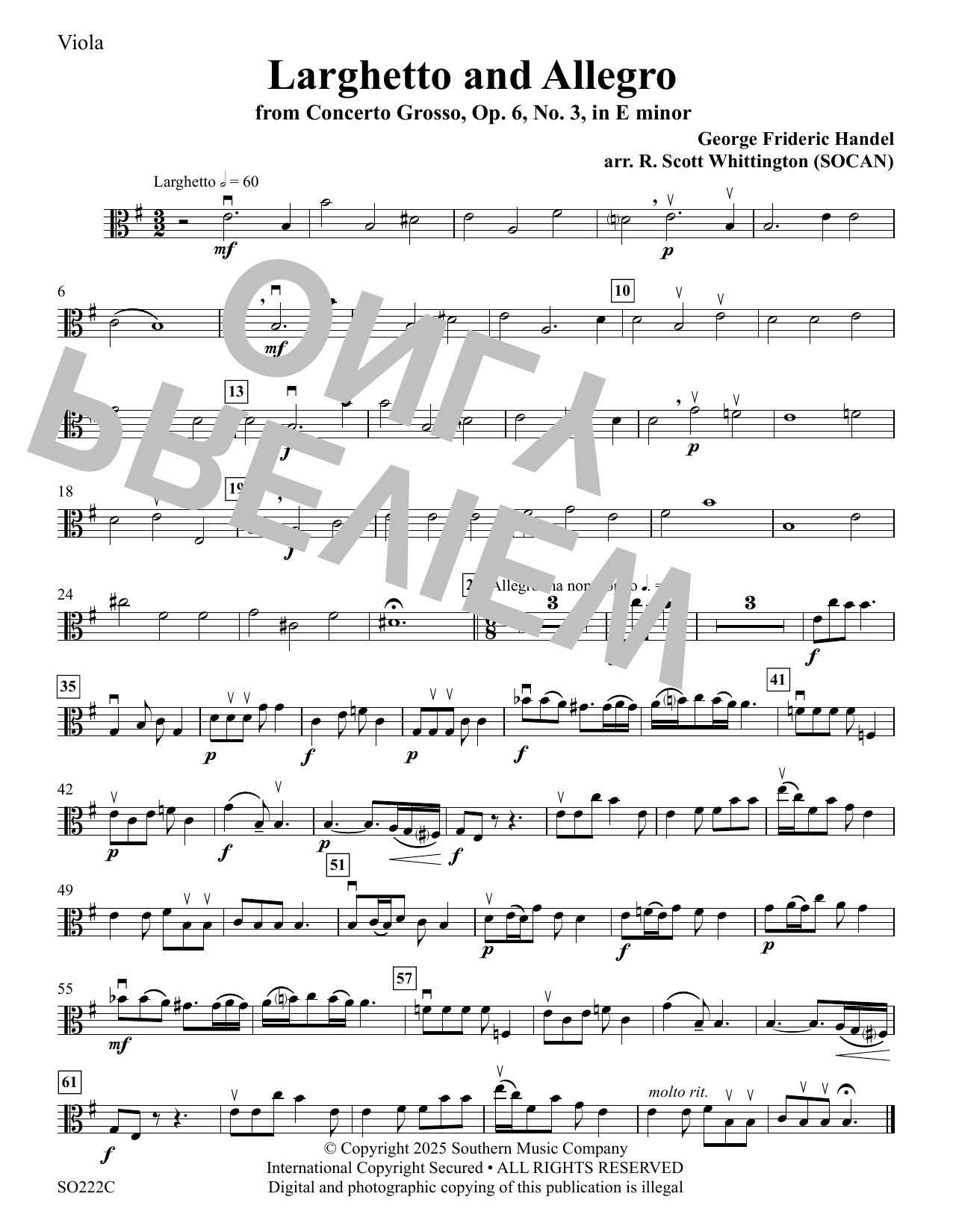 Larghetto and Allegro Op. 6 No. 3 (arr. Whittington) - Viola by George ...