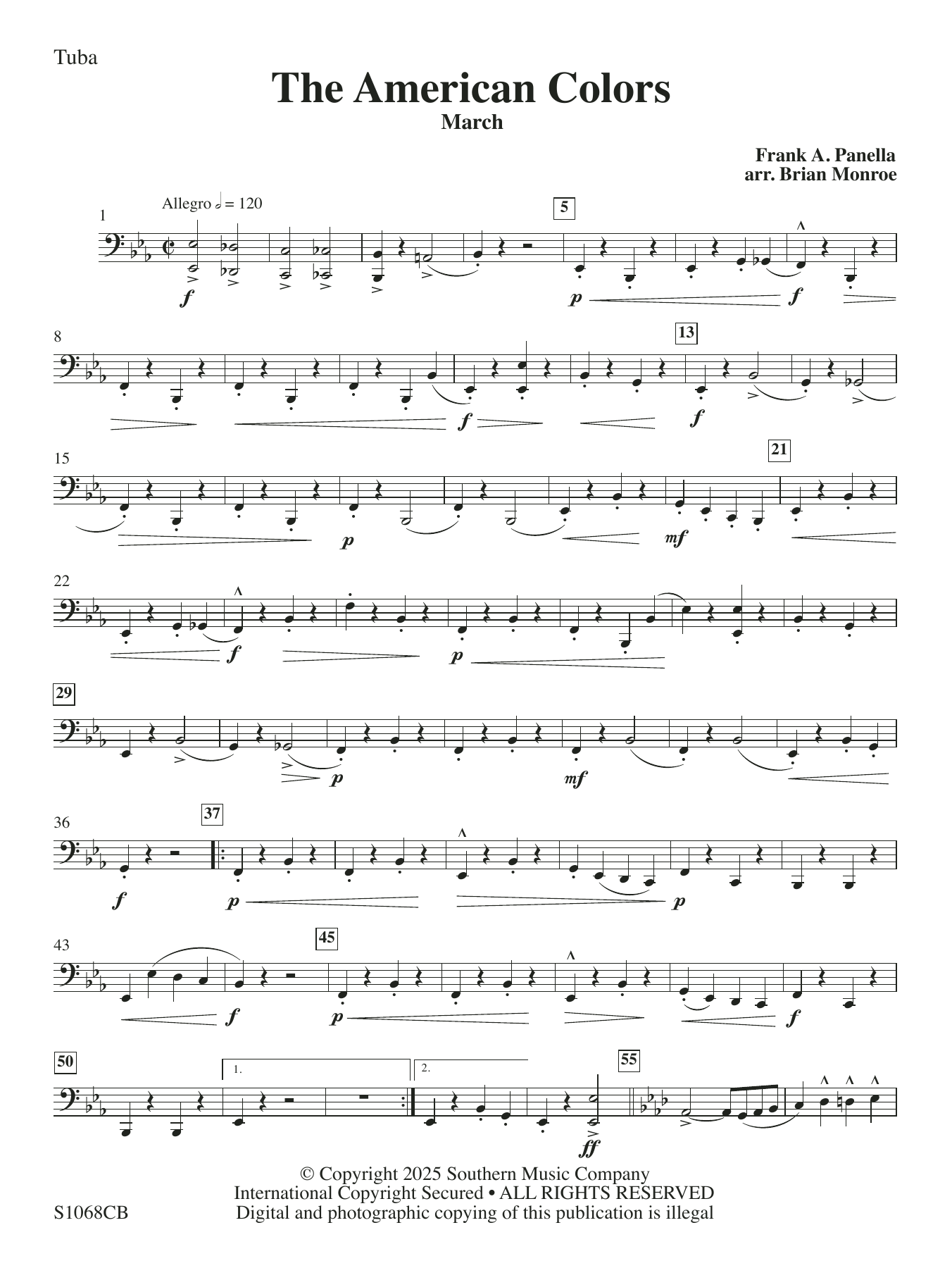 The American Colors (arr. Brian Monroe) - Tuba by Frank A. Panella ...
