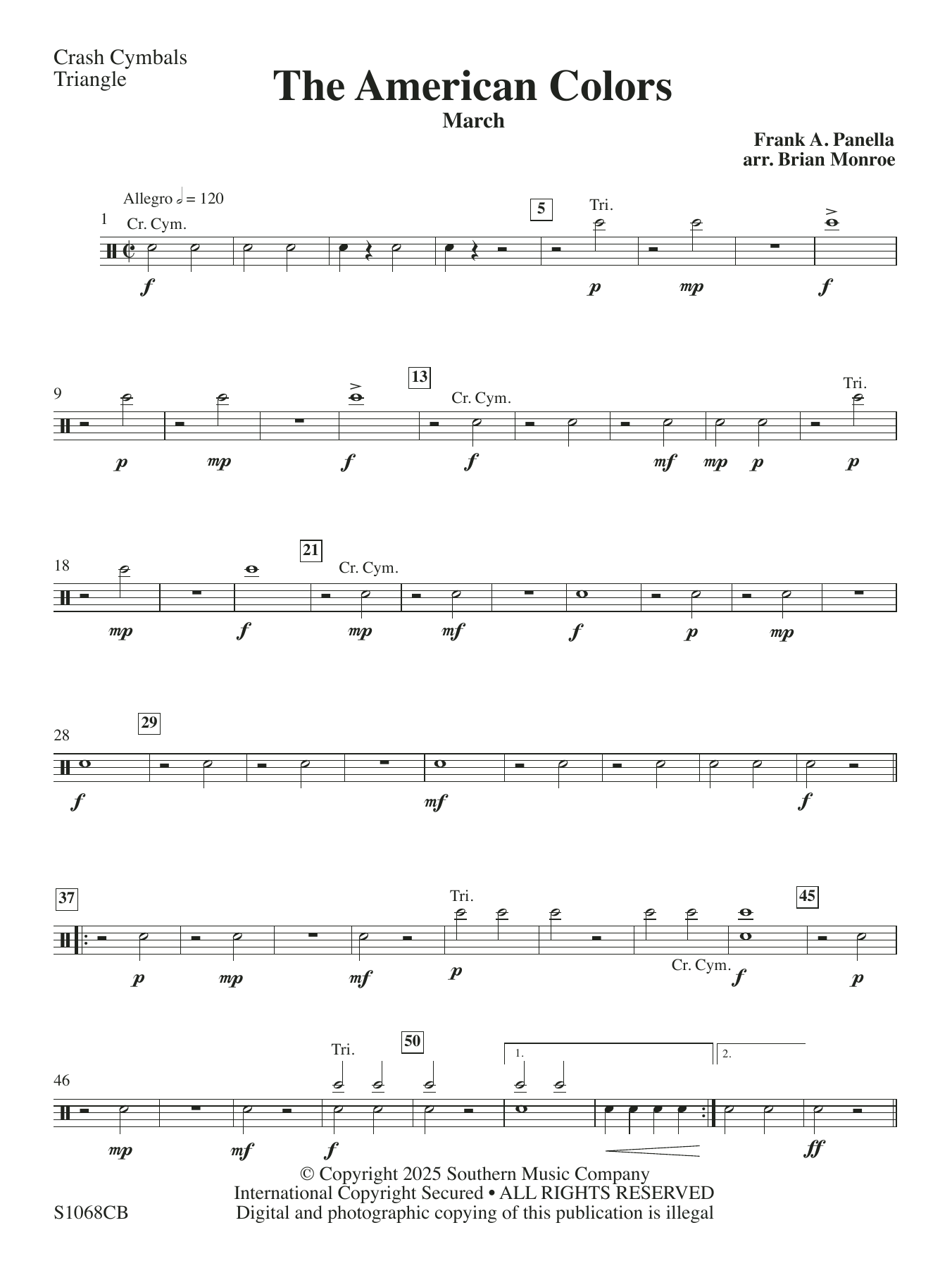 The American Colors (arr. Brian Monroe) - Triangle/Cymbals by Frank A ...