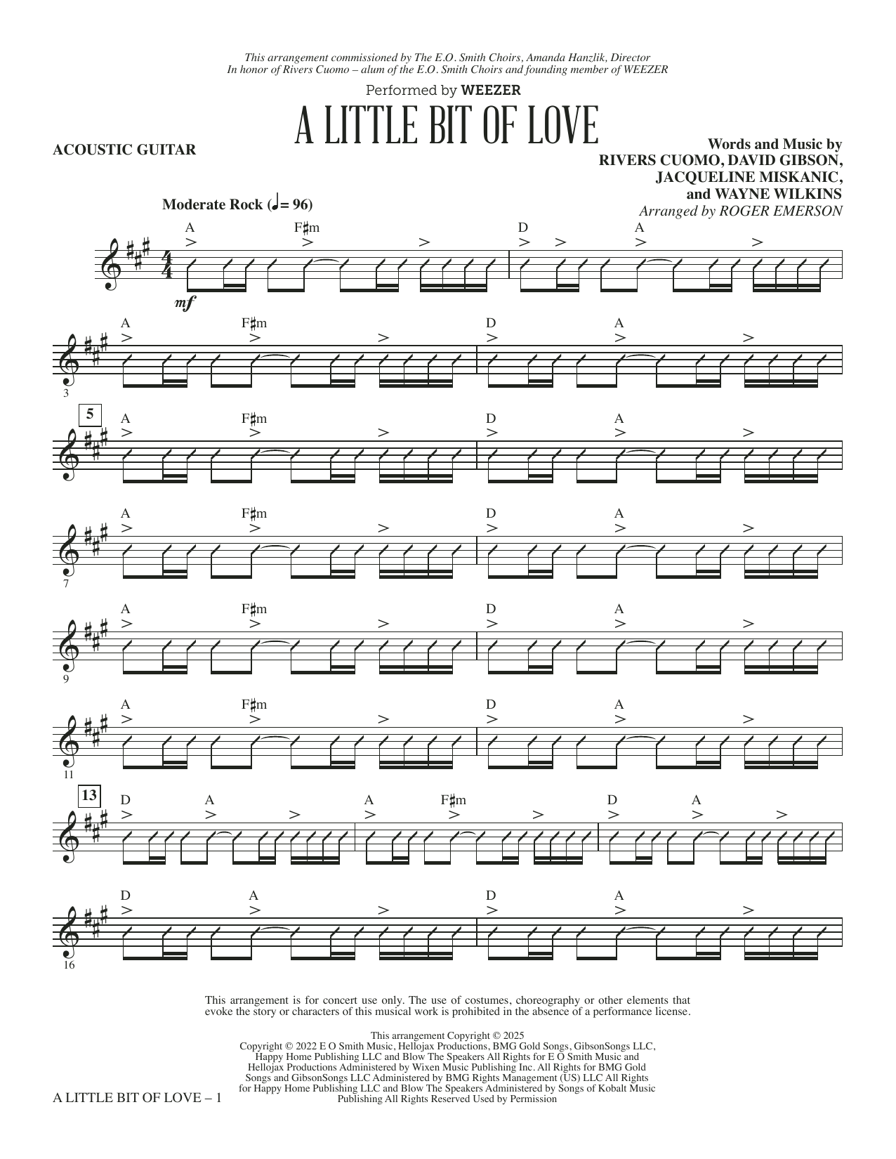 A Little Bit Of Love (arr. Roger Emerson) - Acoustic Guitar by Weezer ...