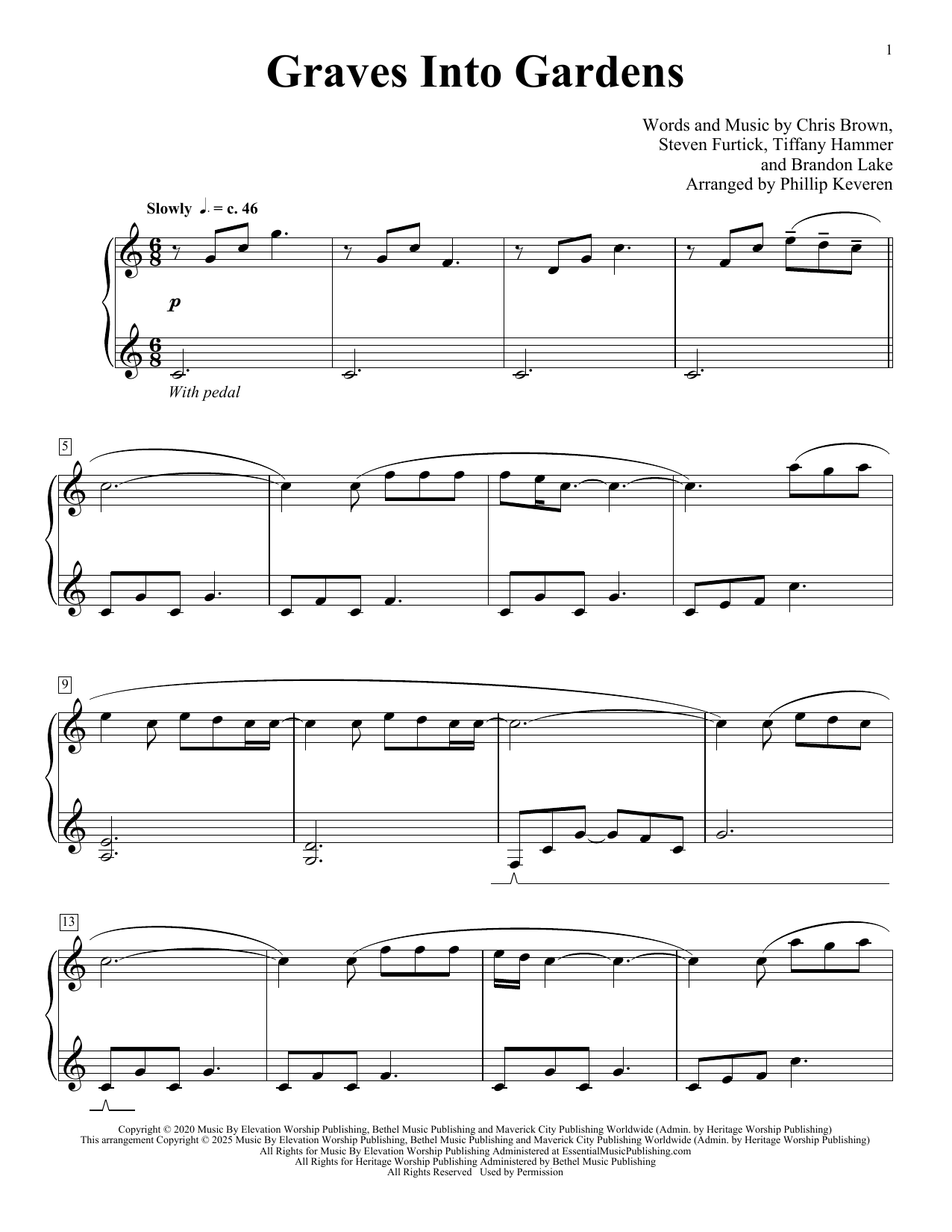 Graves Into Gardens (arr. Phillip Keveren) by Elevation Worship Sheet ...