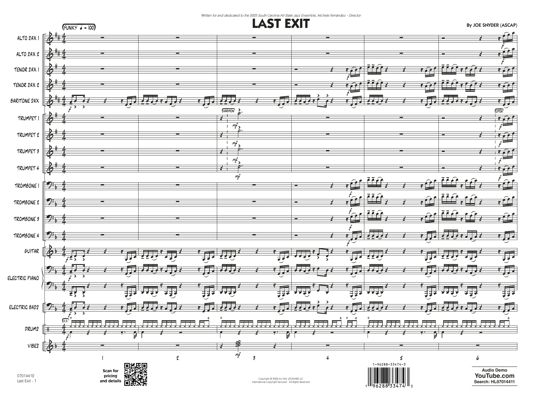 Last Exit - Conductor Score (Full Score) von Joe Snyder Noten zum ...