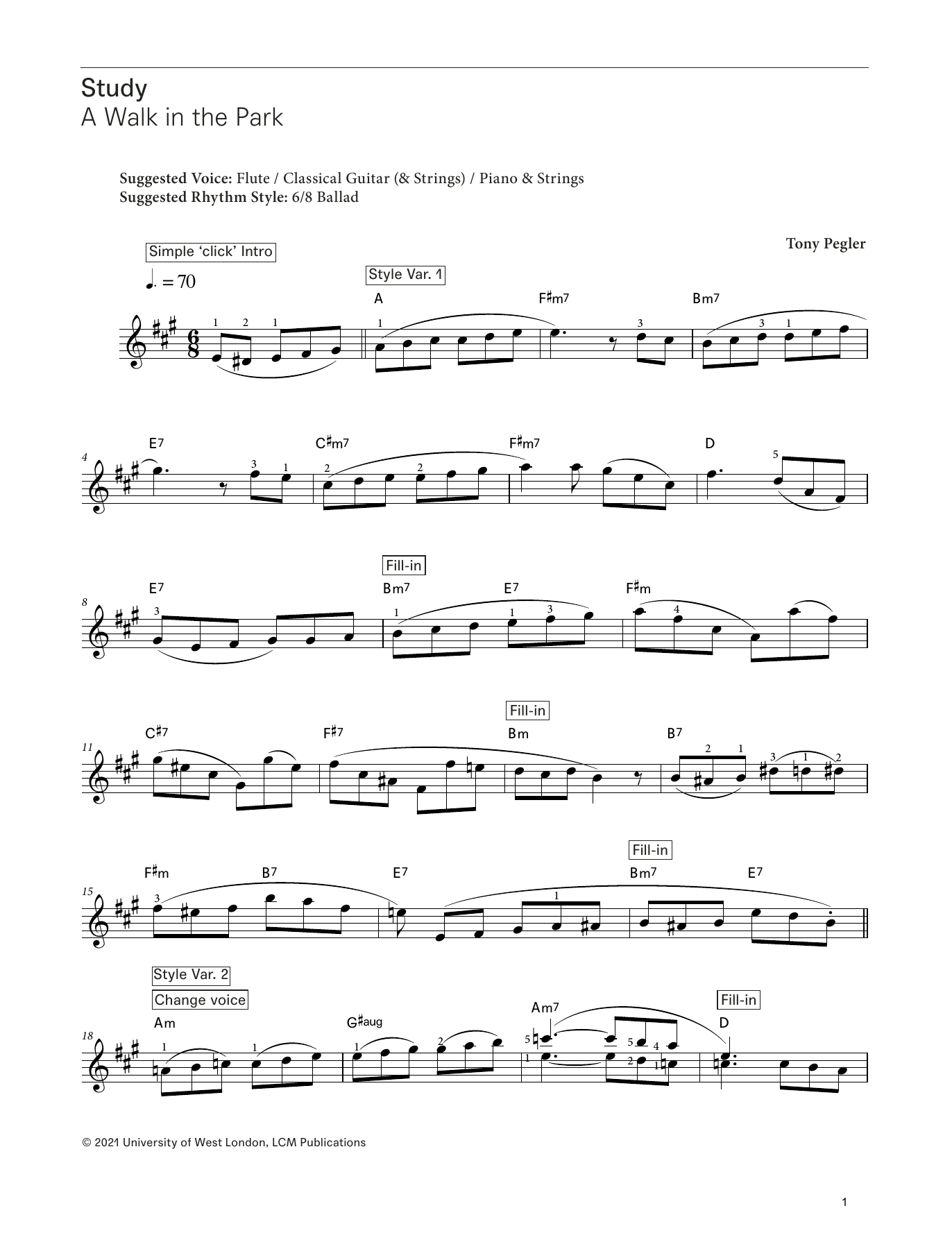 A Walk in the Park (from LCME Electronic Keyboard Study Grade 5) by ...